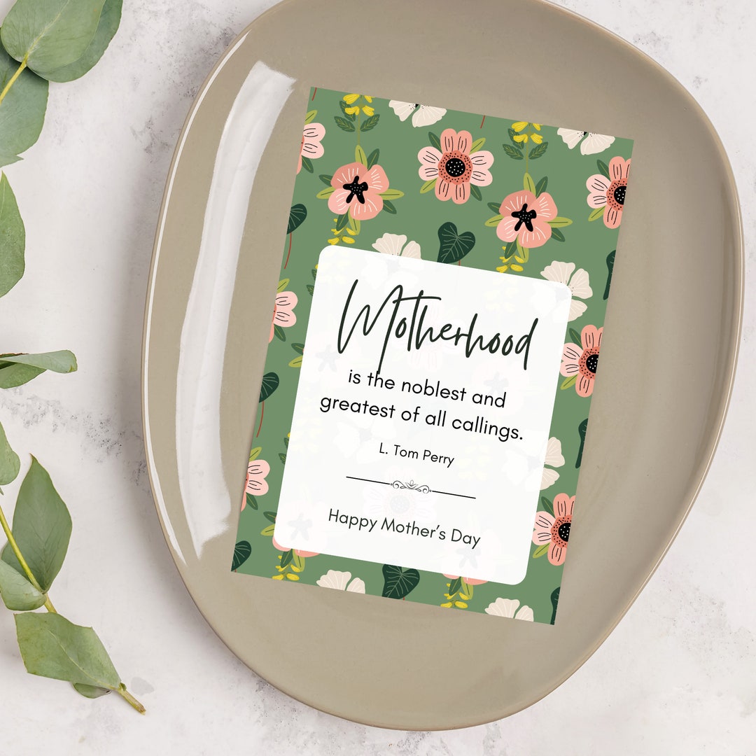 Lds Mothers Day Printable Mothers Day Ministering Card Mothers Day