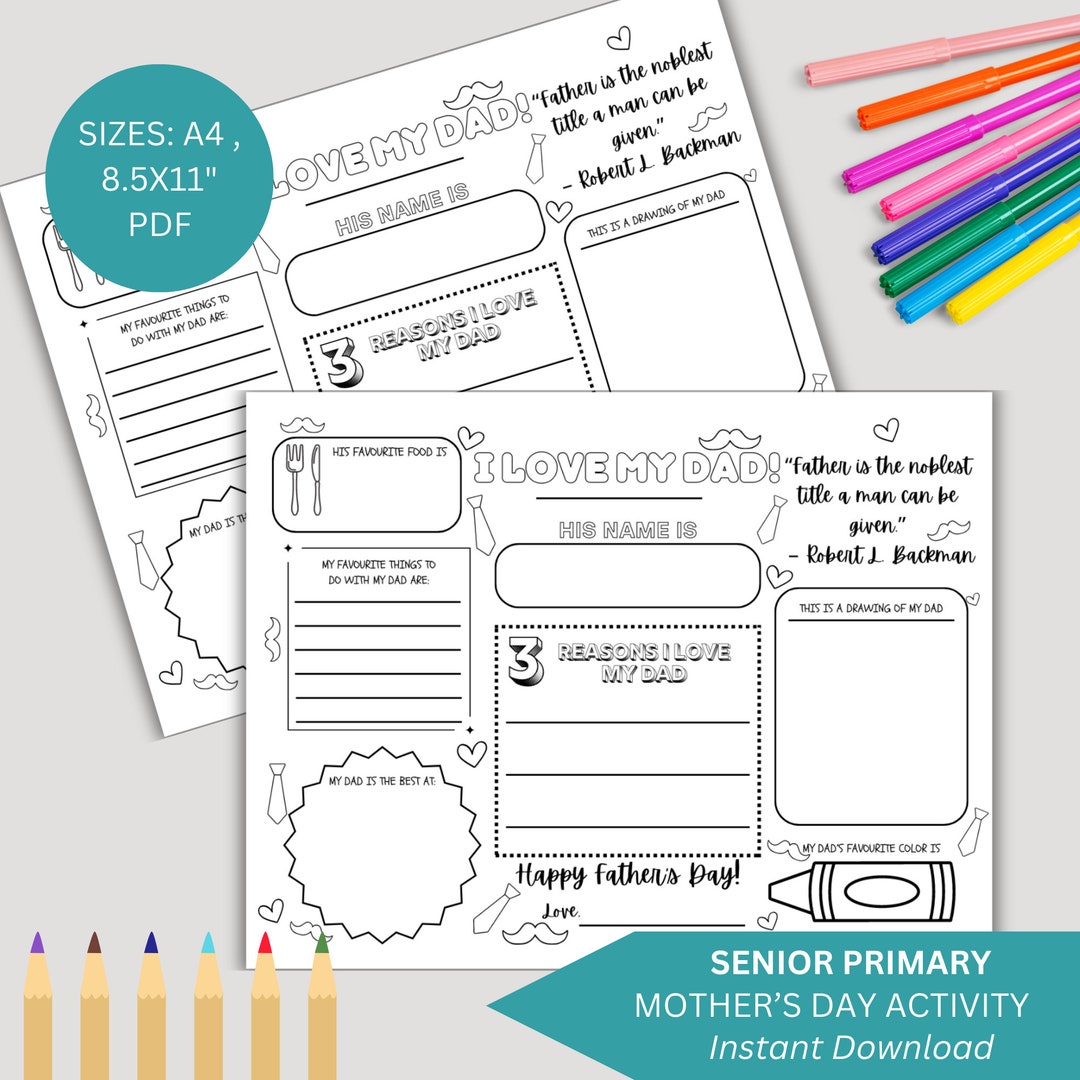 LDS Primary Fathers Day Worksheet, Lds Activity Sheet, Instant Download ...