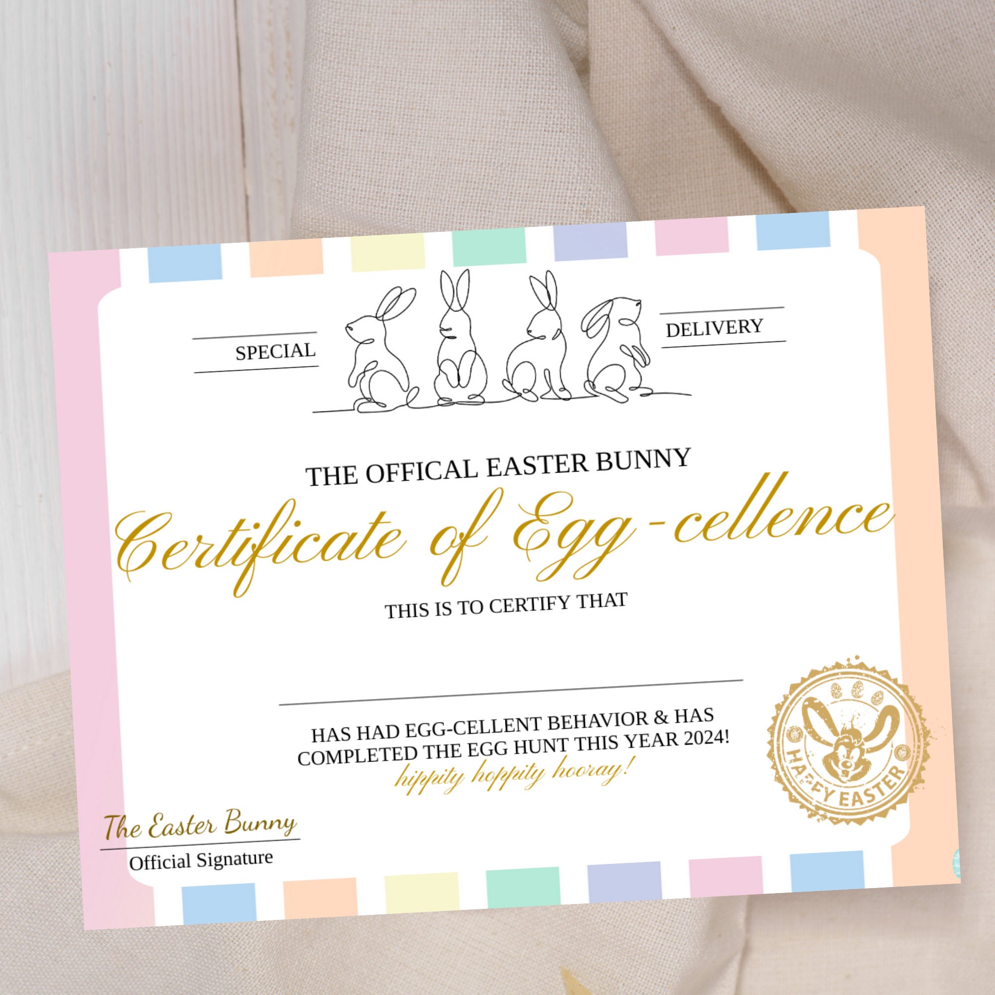 Easter Scavenger Hunt Certificate Of Completion Easter Egg Scavenger