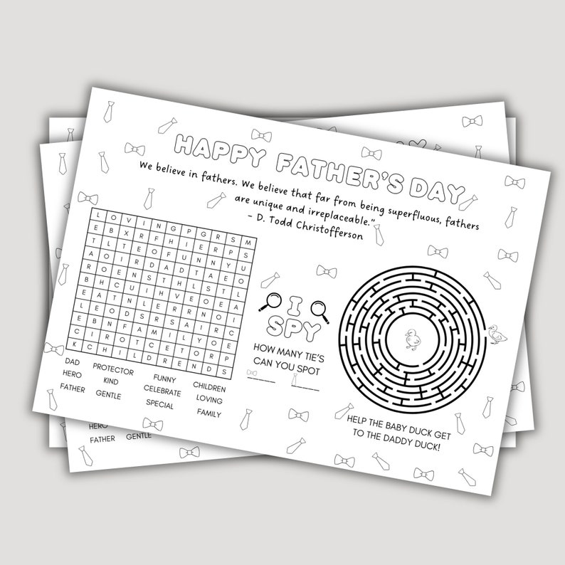 LDS Primary Fathers Day Worksheet, Lds Activity Sheet, Instant Download ...