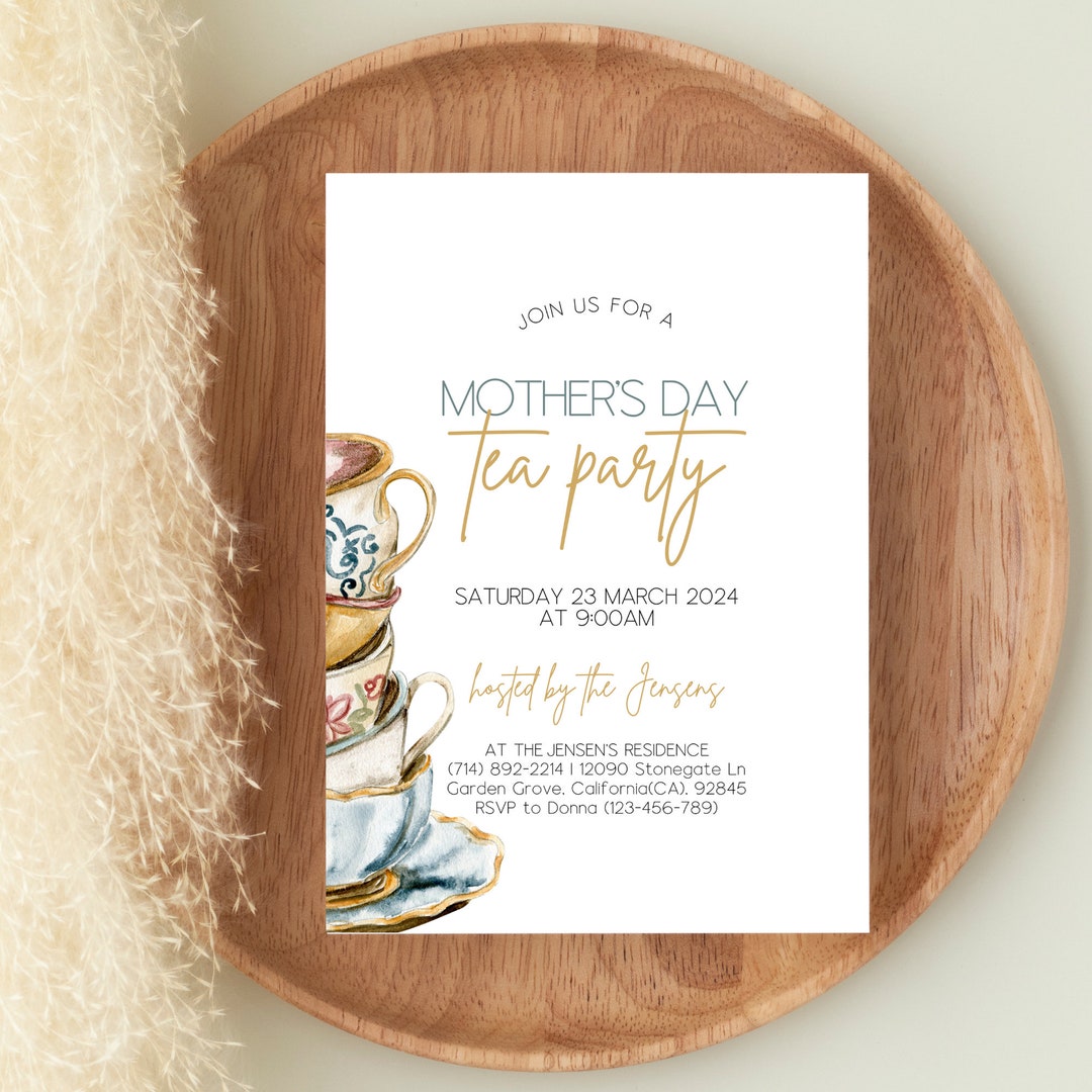 Mothers Day Tea Party Invitation Template, Brunch Invitation, Dinner ...