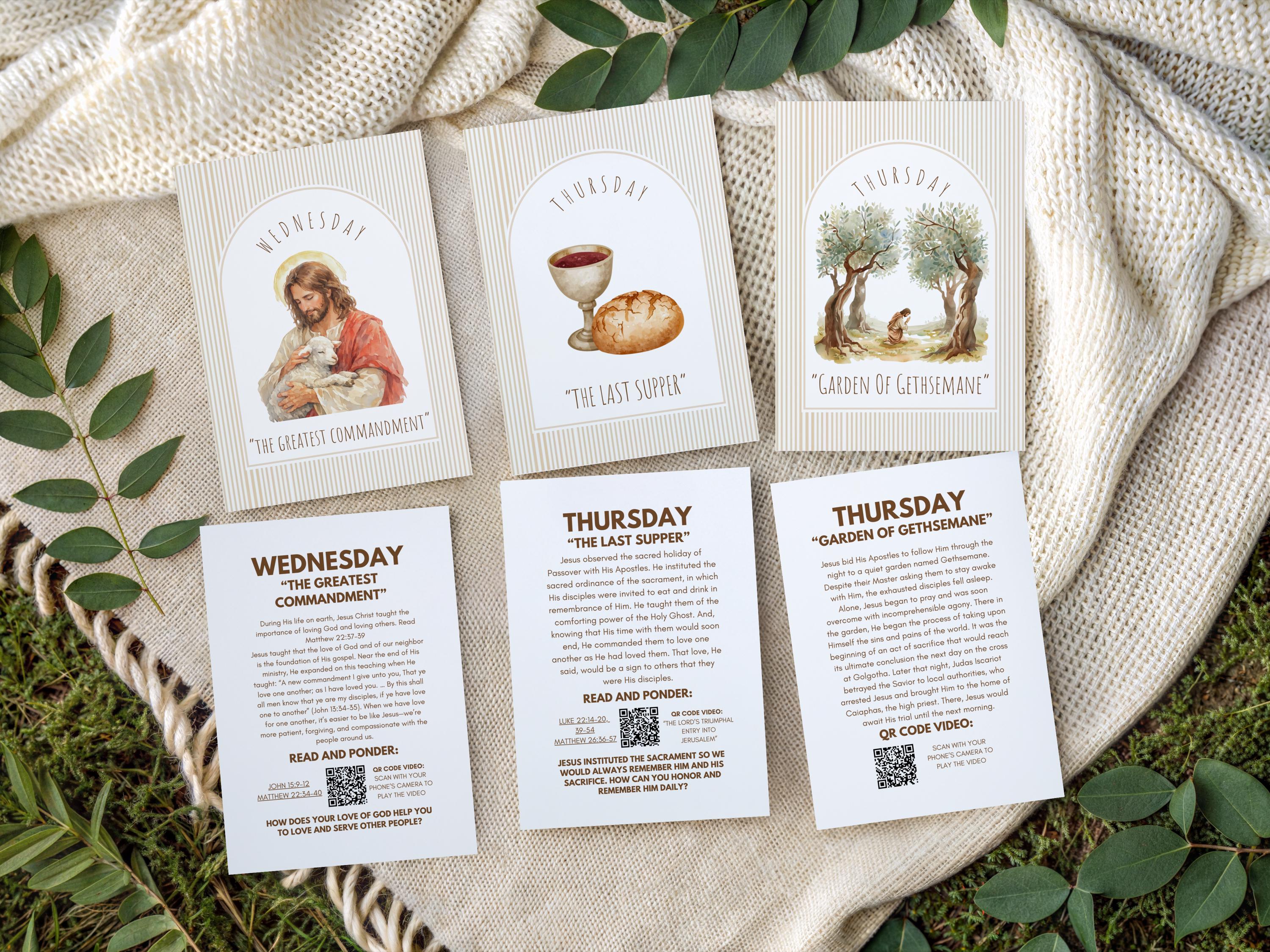 LDS Holy Week Story Cards, Christ-centered Easter Printable for ...