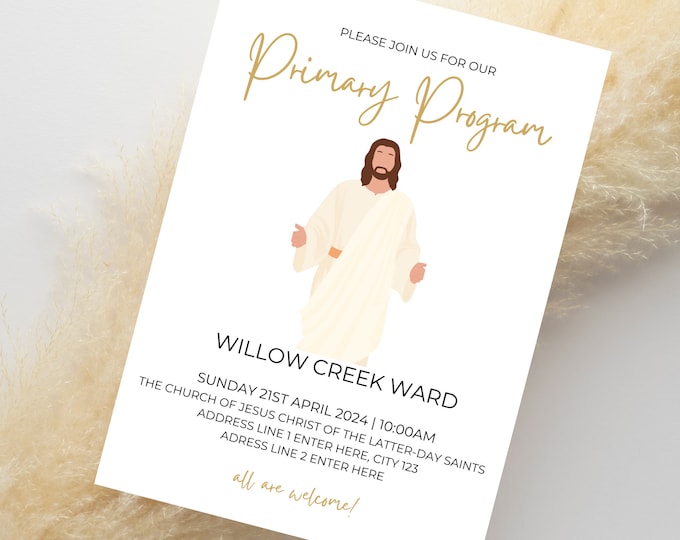 LDS Primary Program Invitation Template Minimalistic, Primary Program ...