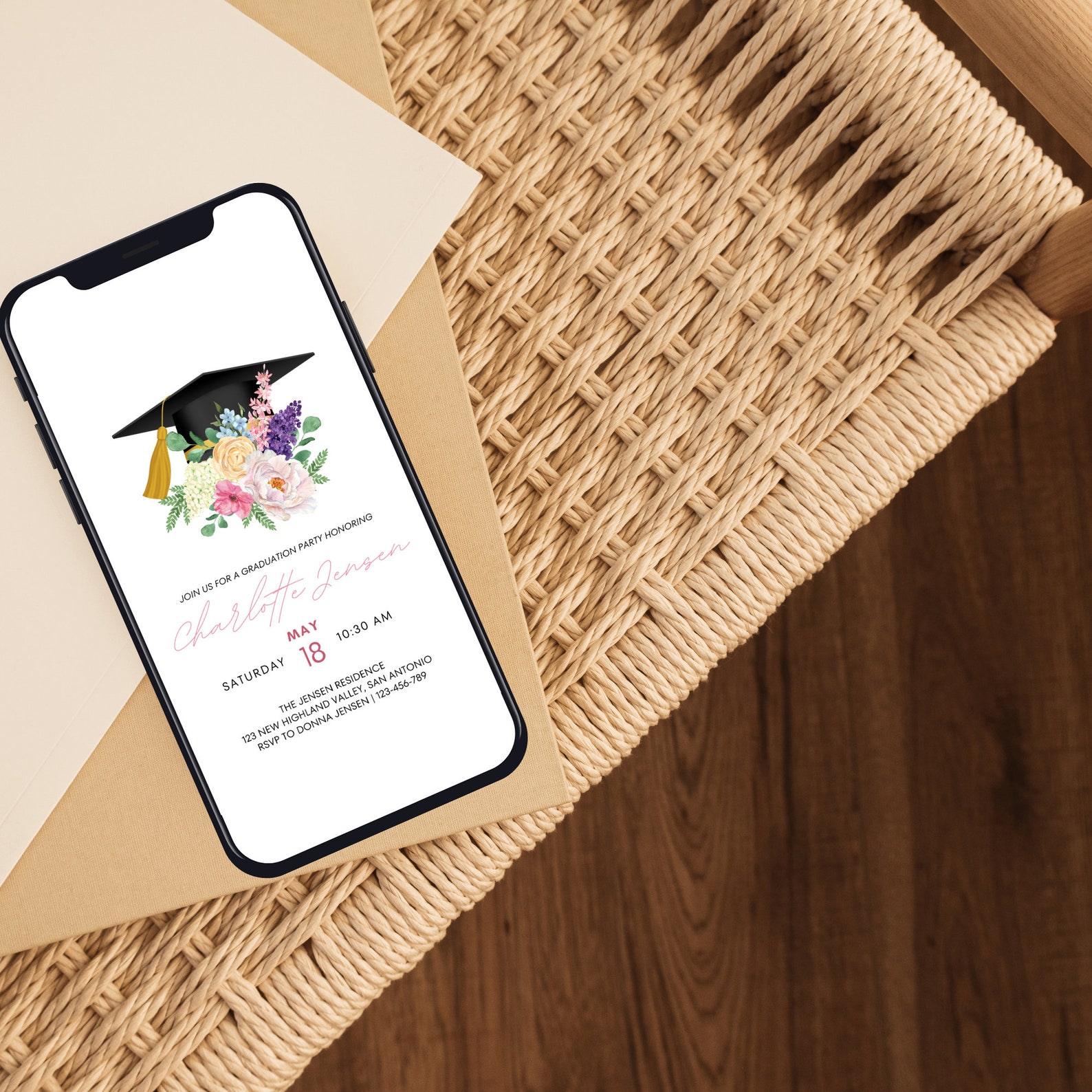 Floral Bunch Graduation Party Invitation - Senior Announcement, Grad ...