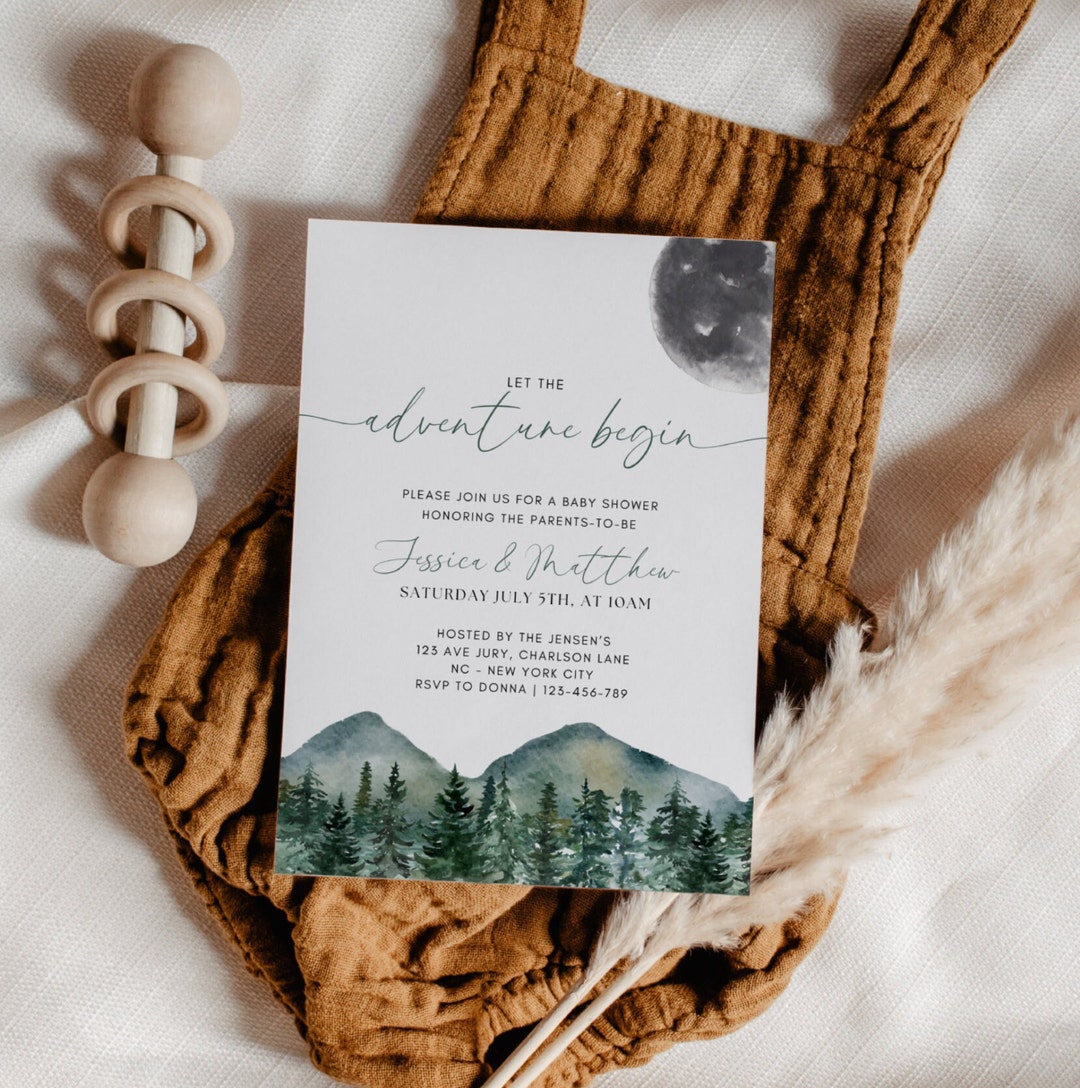 Adventure Baby Shower Invitation - Instant Download, Let the Adventure ...