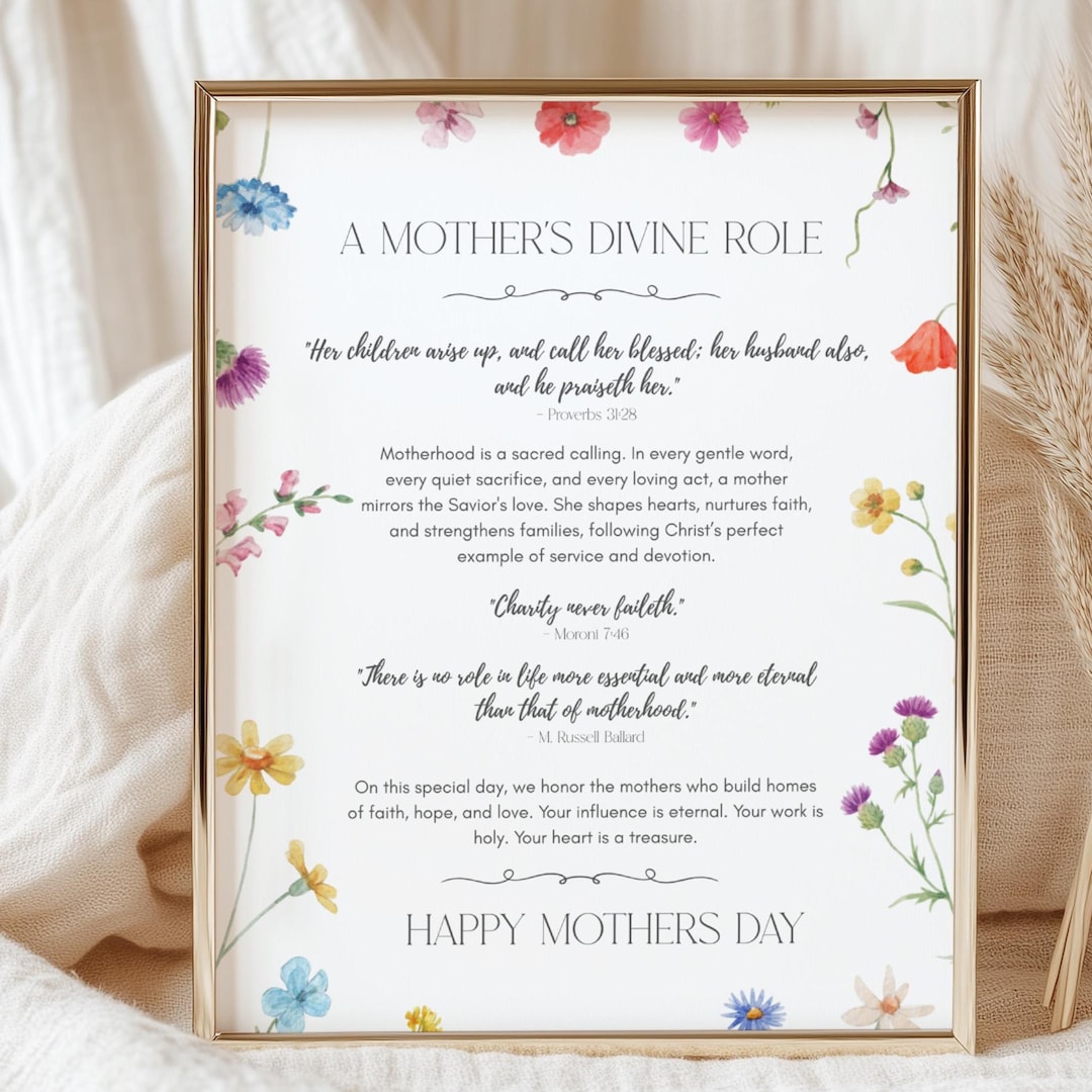 LDS Mothers Day Devotional Printable, Relief Society Gift, Lds Mothers ...