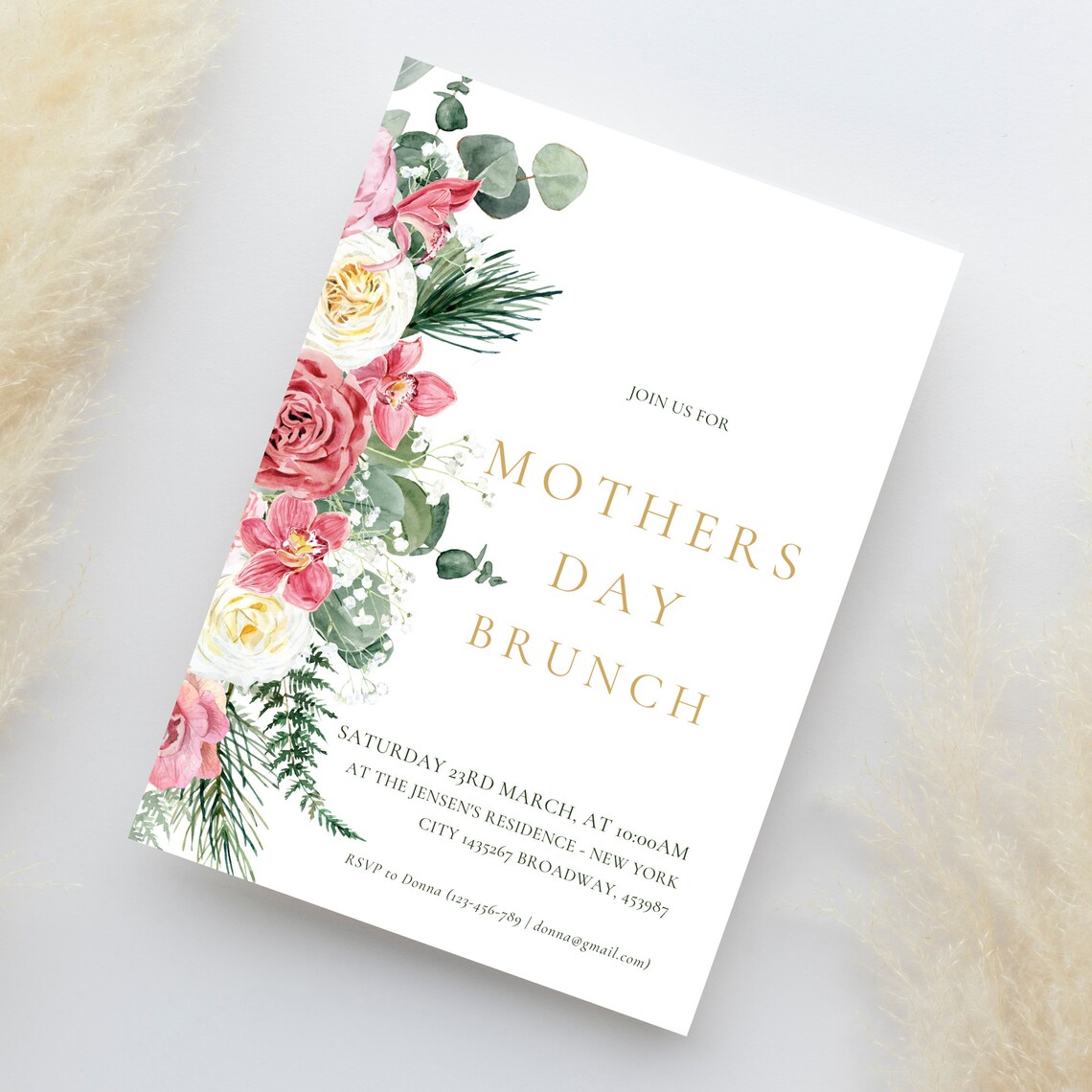 Mother's Day Brunch Invitation, Floral Brunch Invitation, Wildfloral ...