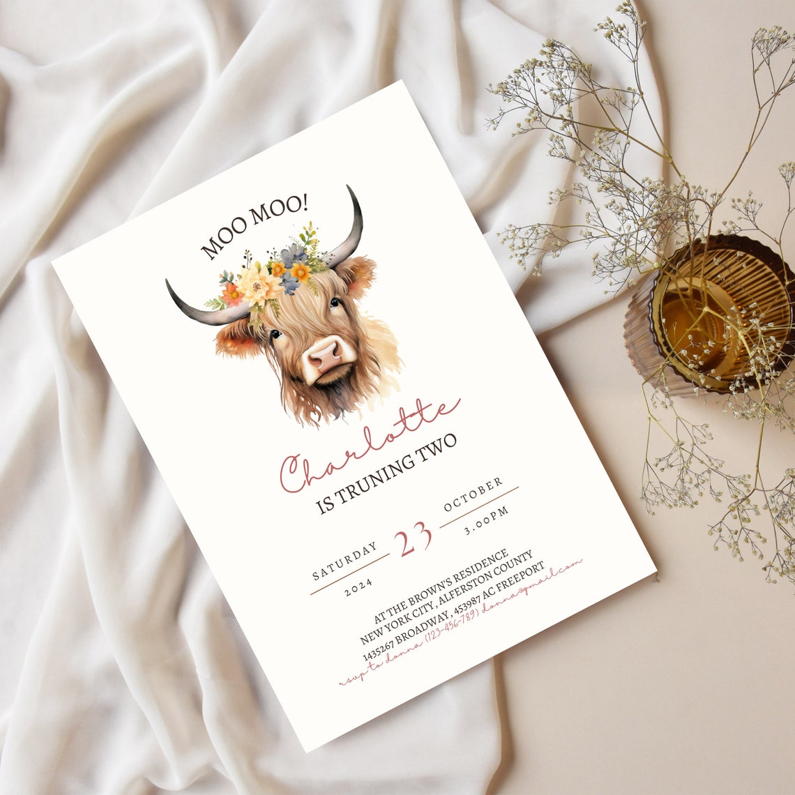 Holy Cow Moo Moo Invitation Template Cow Themed Invitation Editable and ...