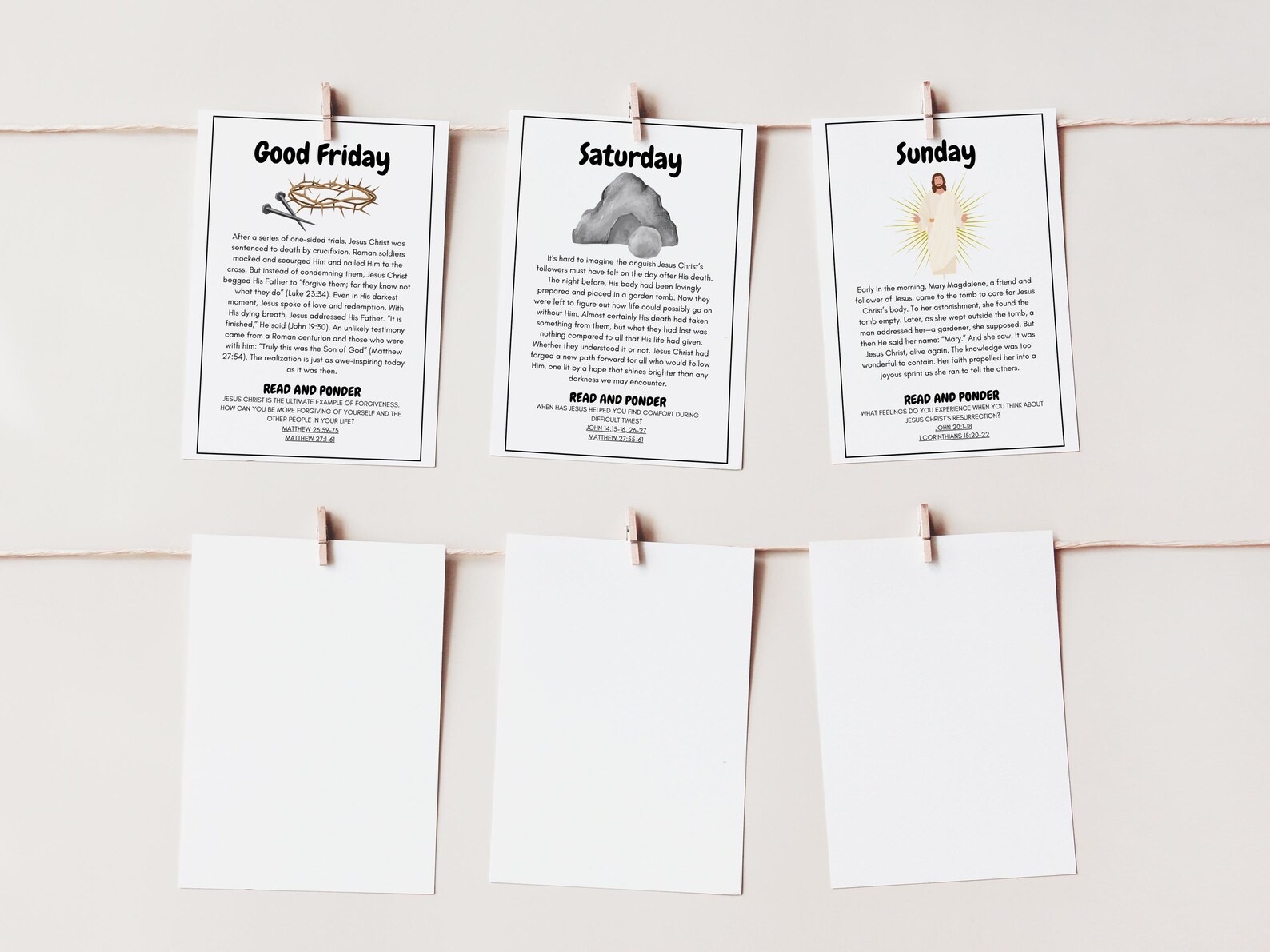 LDS Easter Holy Week Story/study Guide Cards - Printable Cards for ...