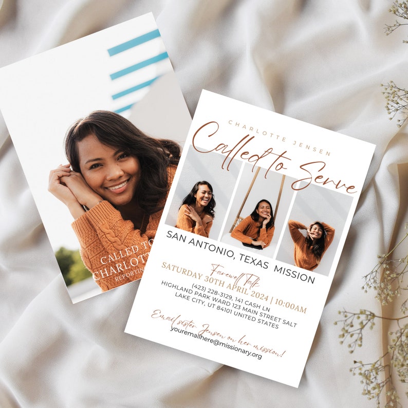 LDS Mission Farewell Invitation Called to Serve Announcement Invite ...