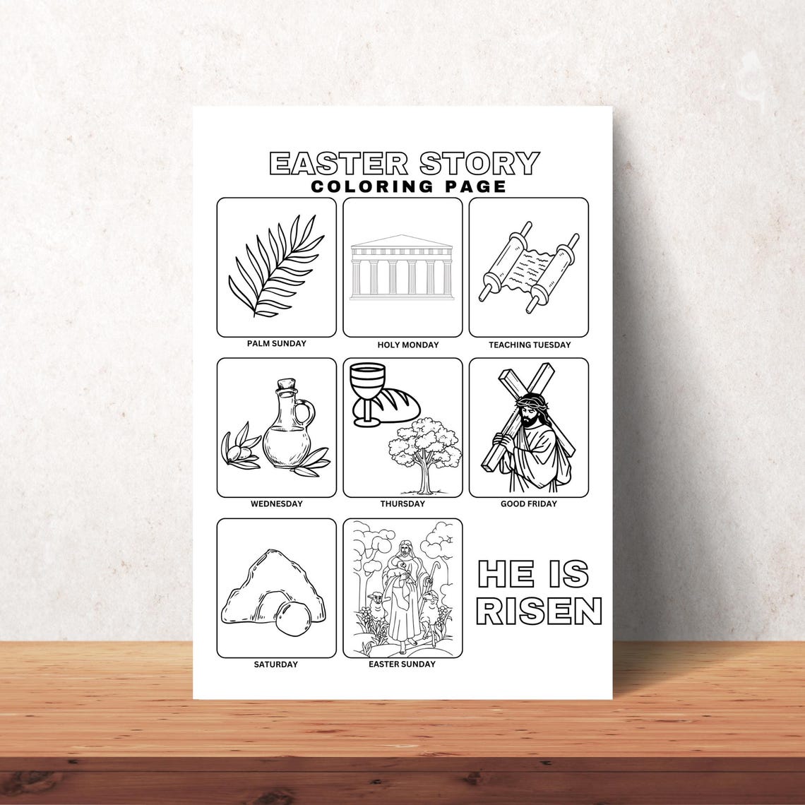 LDS Easter Story Worksheet, Primary LDS Easter Coloring Page, He is ...