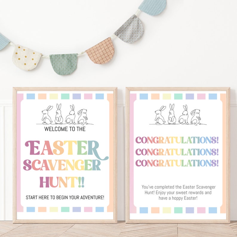 Easter Scavenger Hunt Signs Easter Egg Scavenger Hunt, Treasure Hunt ...