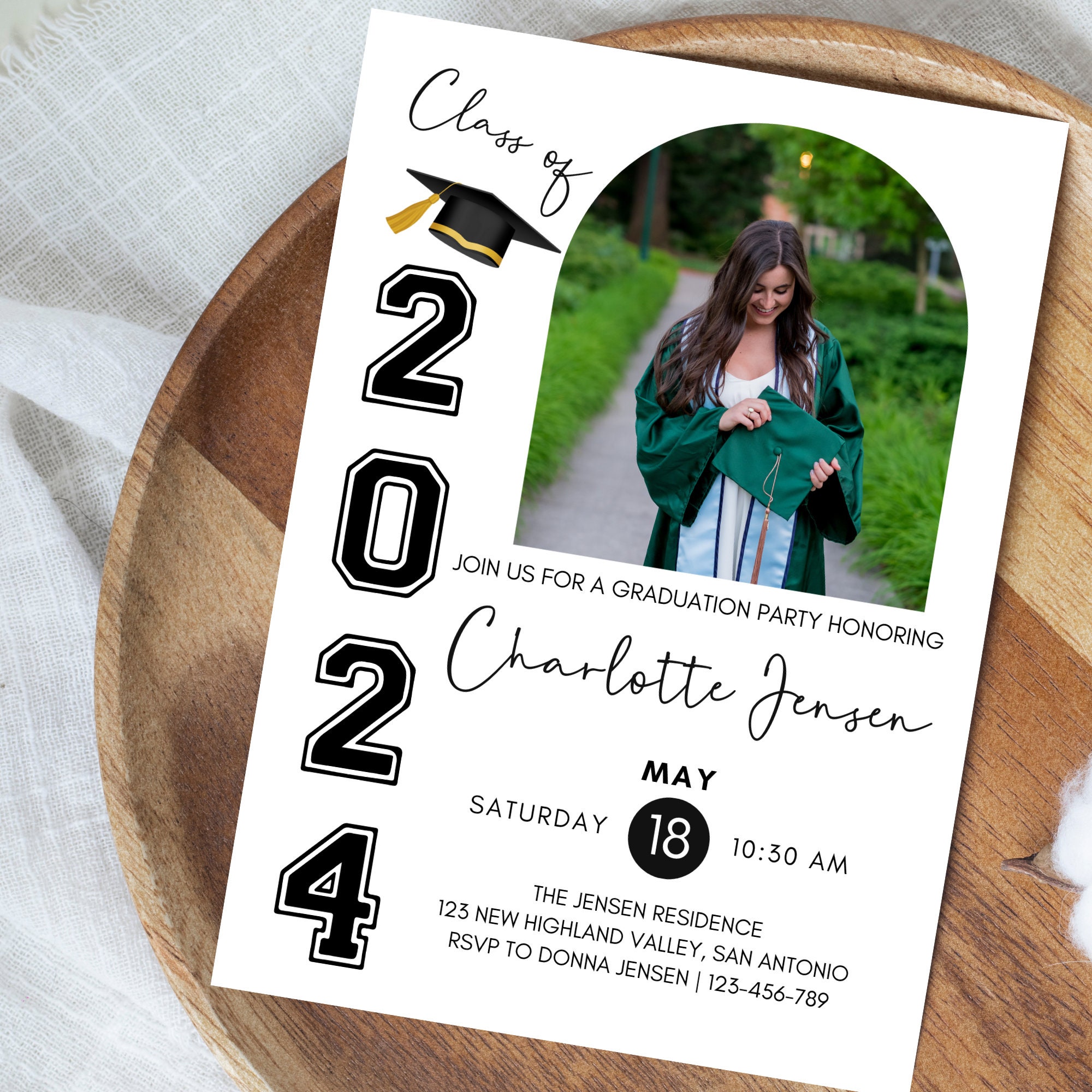 Minimalistic Graduation Party Invitation Senior Announcement, Grad ...