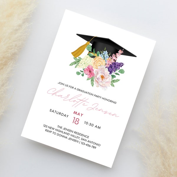 Minimalistic Graduation Party Invitation Senior Announcement, Grad ...