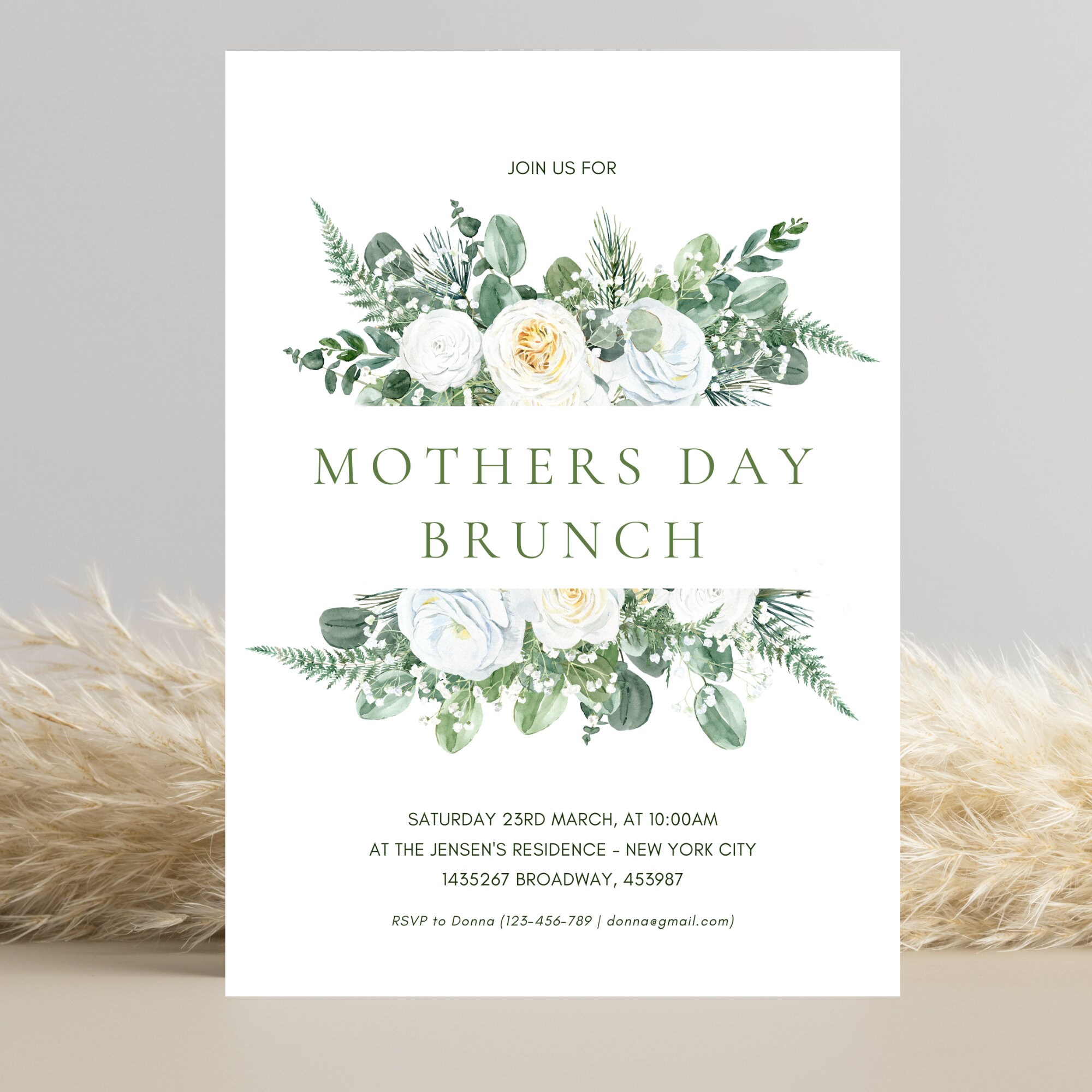 Mother's Day Brunch Invitation, Floral Brunch Invitation, Wildfloral ...