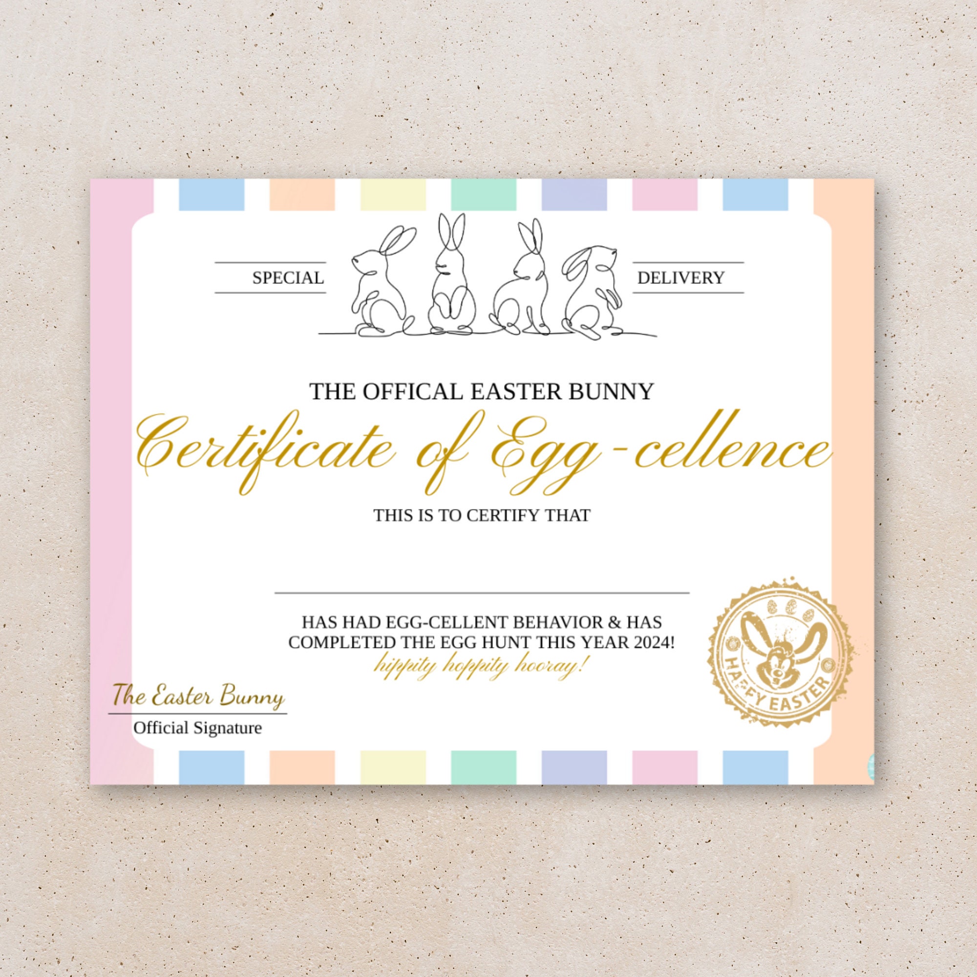 Easter Scavenger Hunt Certificate Of Completion Easter Egg Scavenger