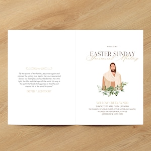 LDS Easter Service Program Editable Template - Minimal Editable ...
