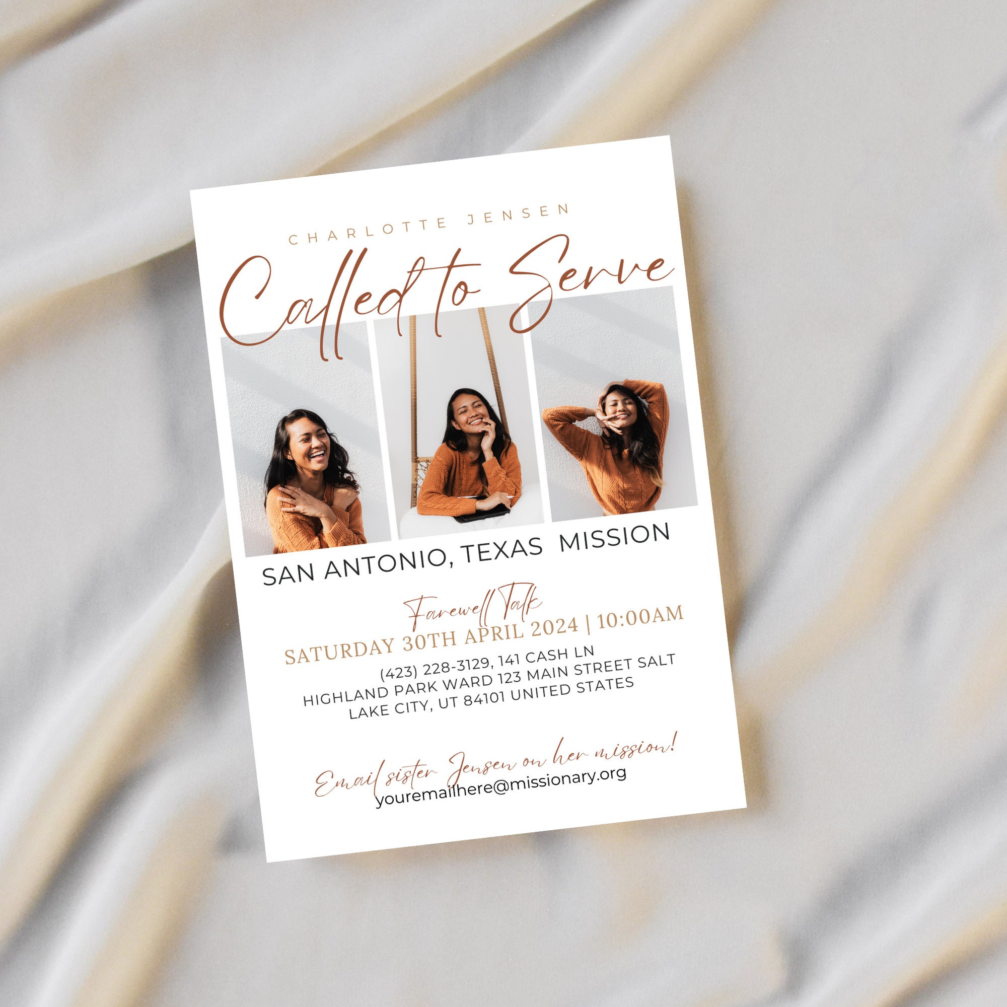 LDS Mission Farewell Invitation Called to Serve Announcement Invite ...