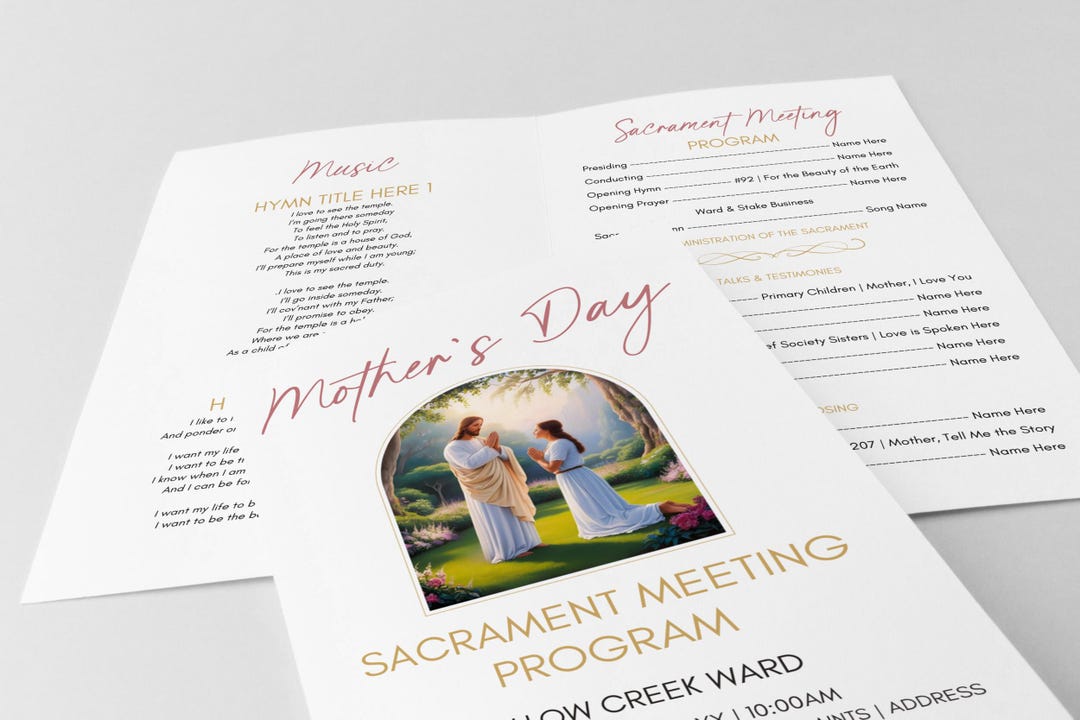 LDS Mothers Day Program Editable Template - Editable Template, LDS ...