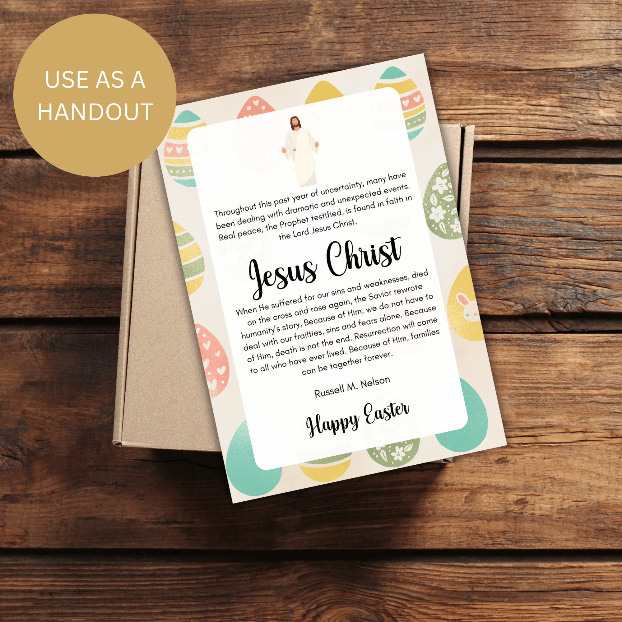 LDS Easter Printable, Easter Ministering Card, Easter Gift, Because of ...