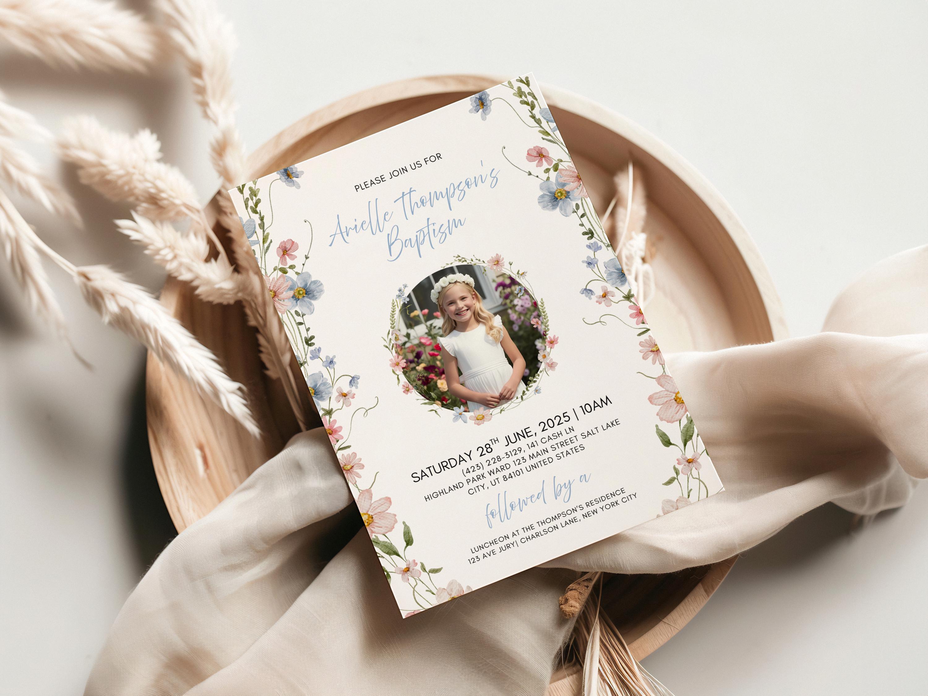 LDS Baptism Invitation, Editable Template, Lds Baptism Invite, Baptism ...