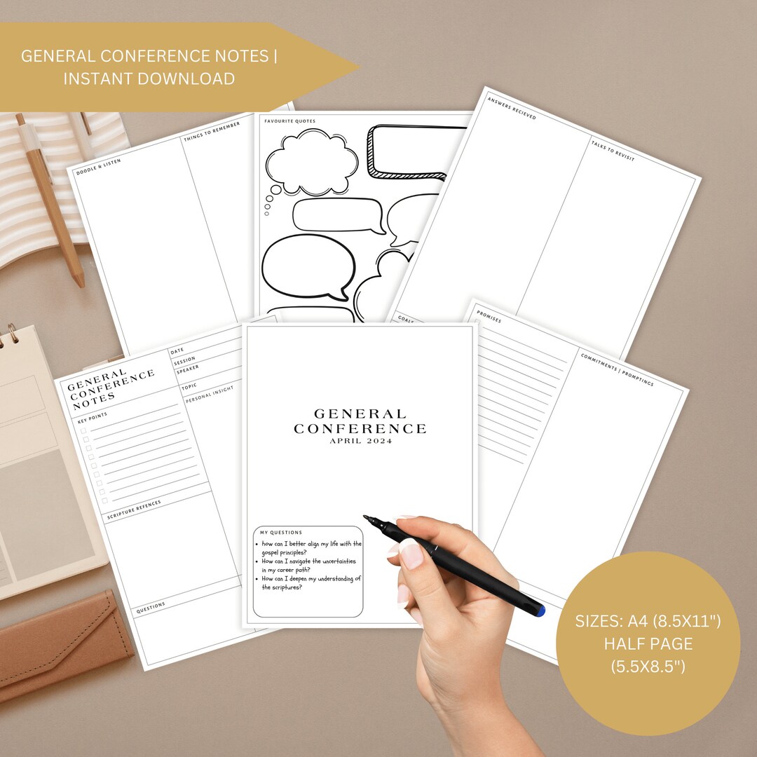 LDS General Conference Note Printable - General Conference, Conference ...