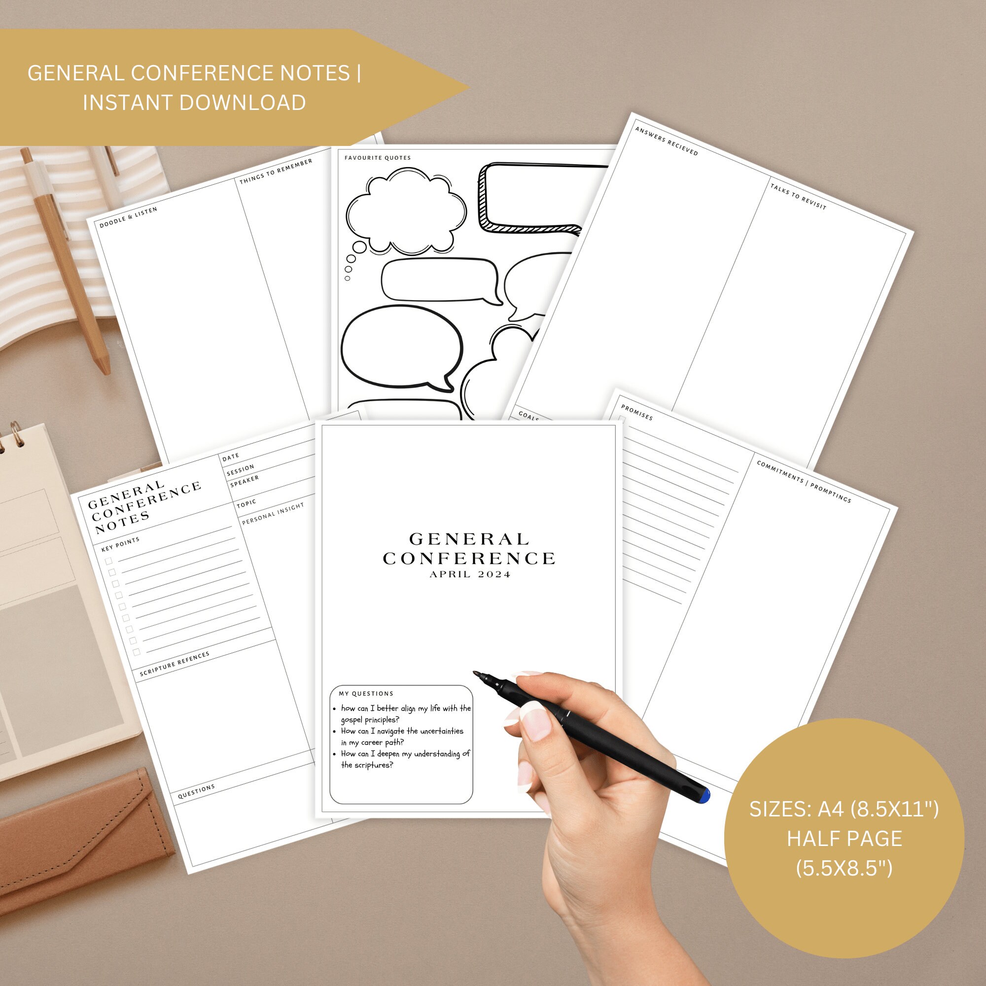 LDS General Conference Note Printable - General Conference, Conference ...