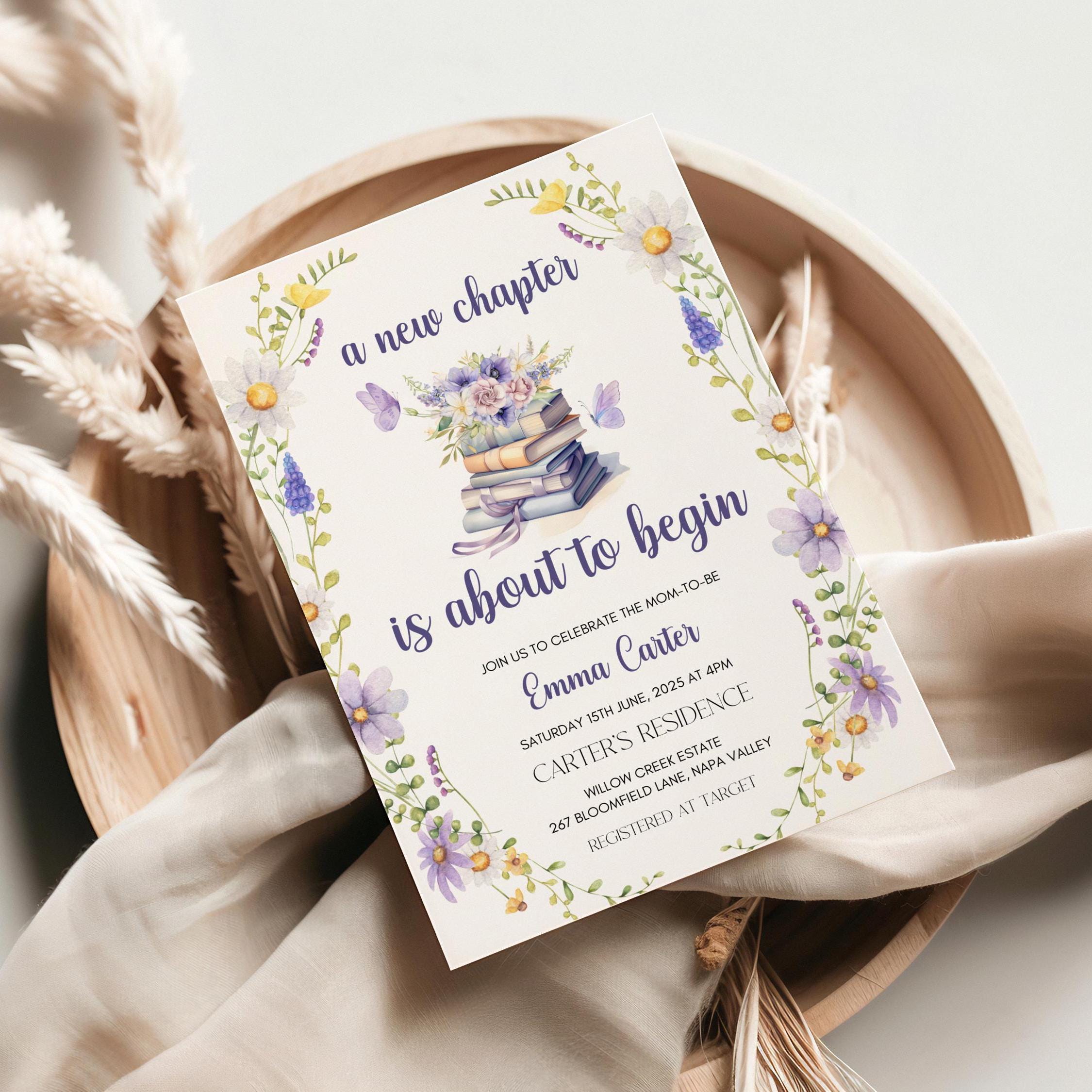 Storybook Baby Shower Invitation Template, A New Chapter Begins Baby ...