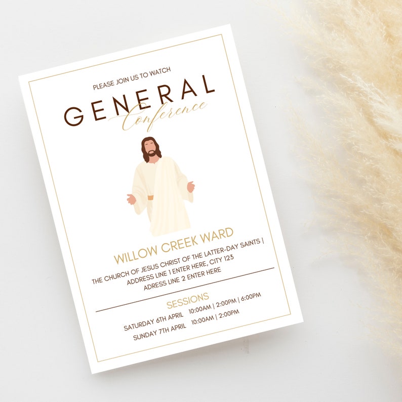 LDS General Conference Invitation Template - Customizable, Instant ...