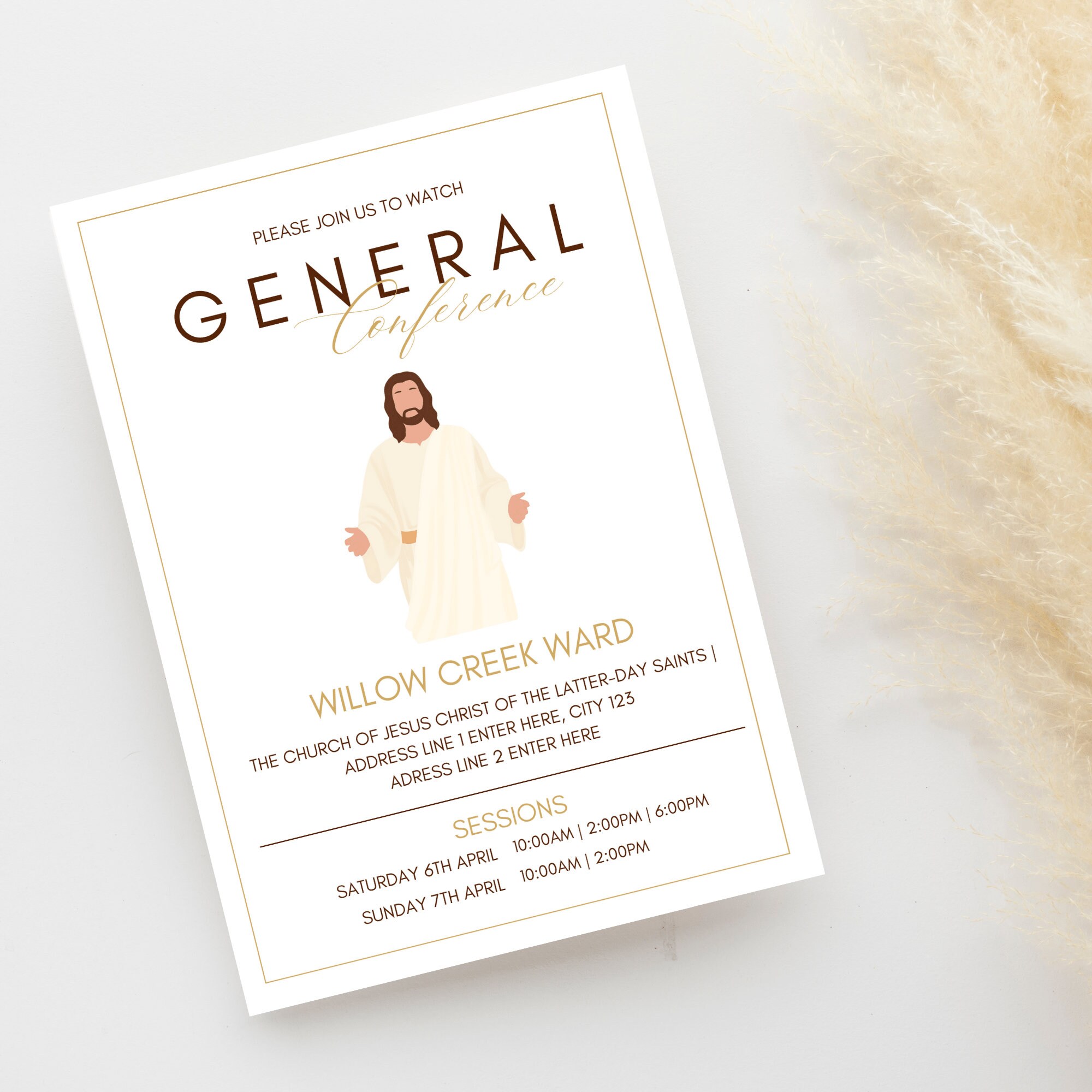 LDS General Conference Invitation Template - Customizable, Instant ...