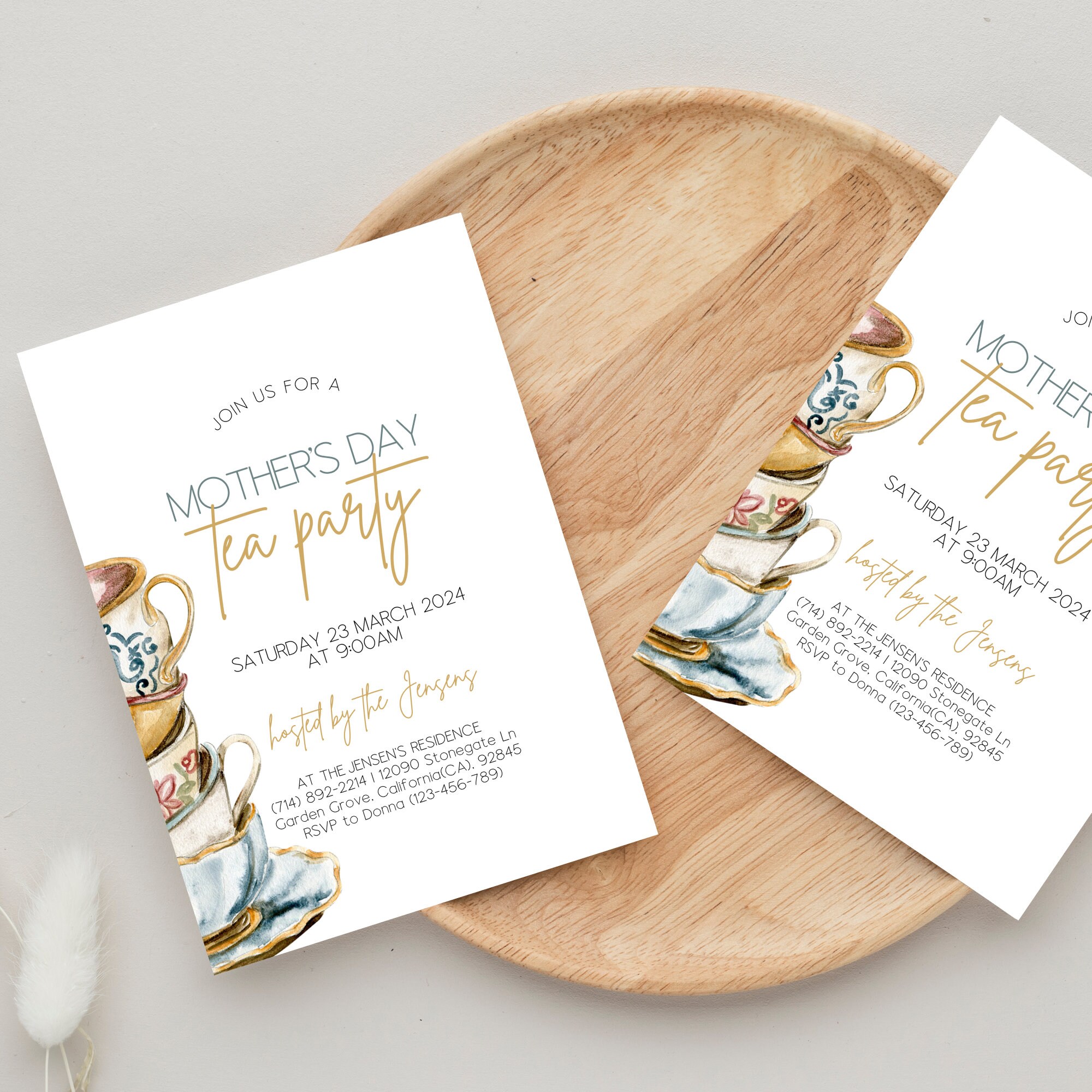 Mothers Day Tea Party Invitation Template, Brunch Invitation, Dinner ...