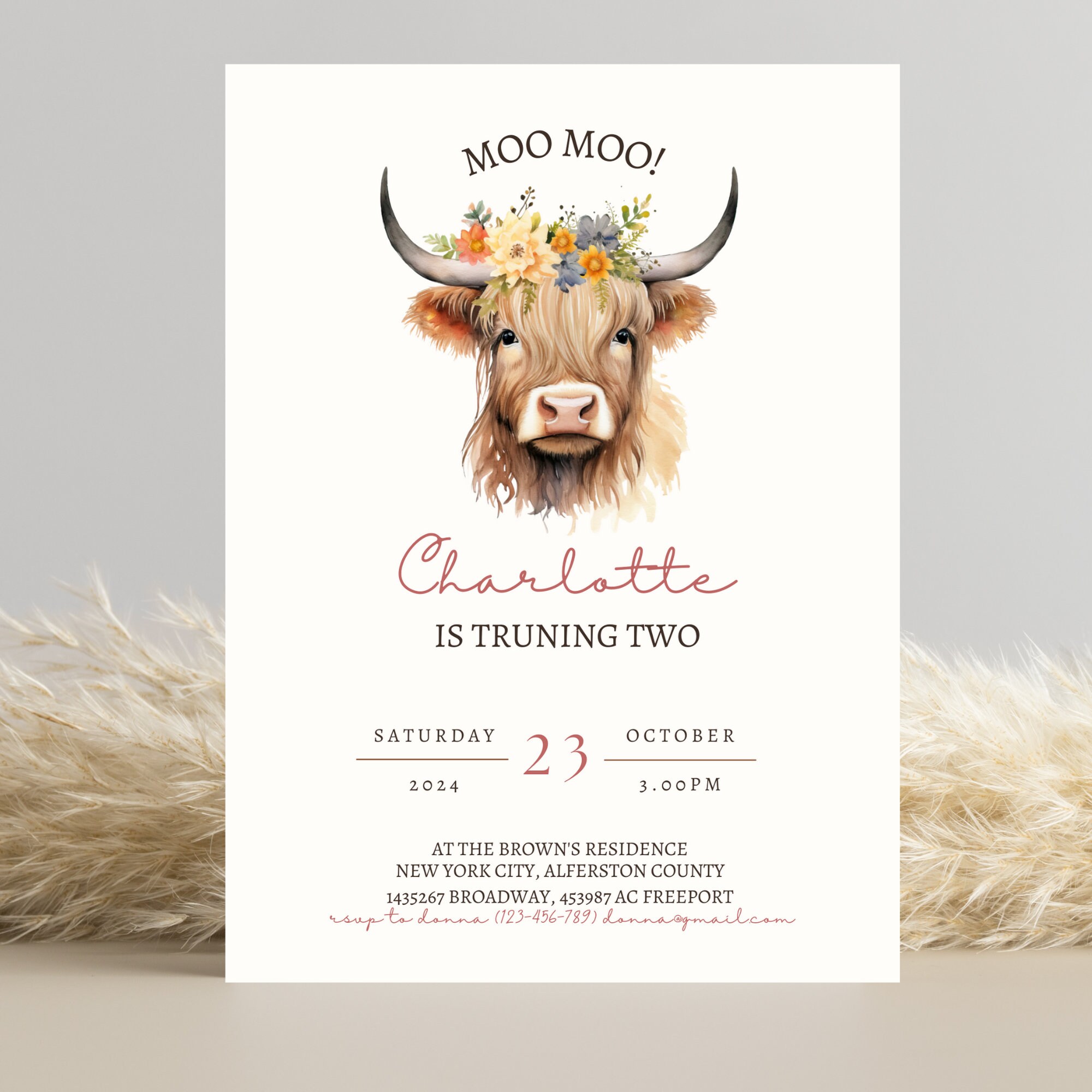 Holy Cow Moo Moo Invitation Template Cow Themed Invitation Editable and ...