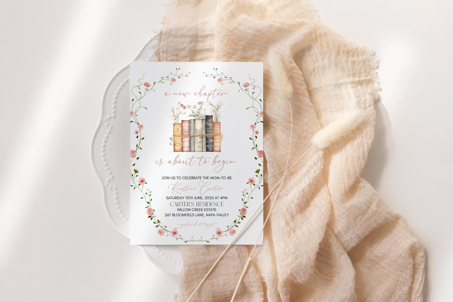 Storybook Baby Shower Invitation Template, A New Chapter Begins Baby ...