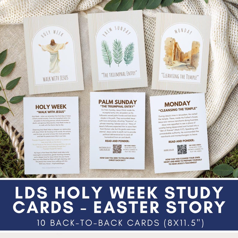 LDS Holy Week Story Cards, Christ-centered Easter Printable for ...