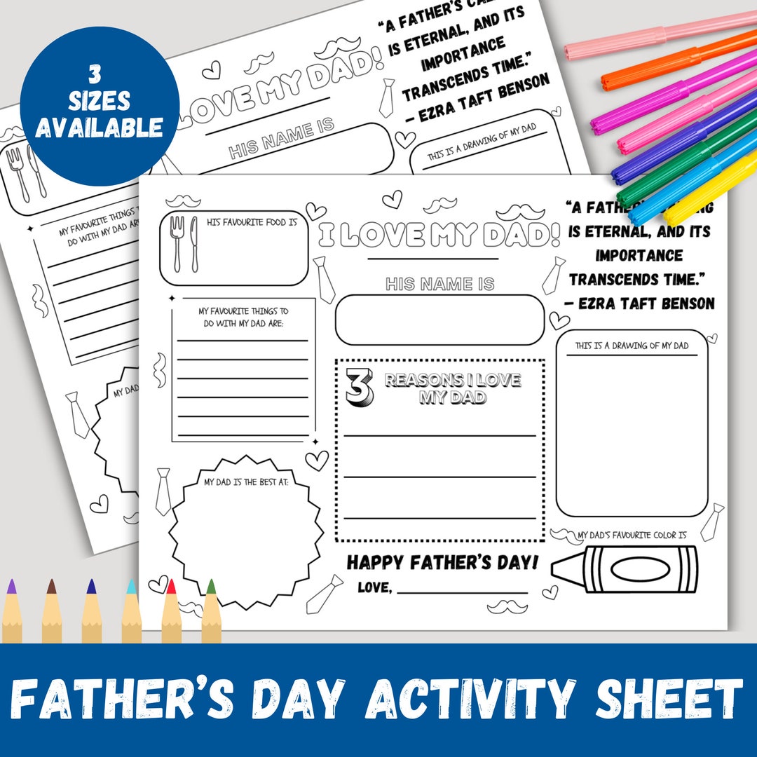 LDS Fathers Day Primary Worksheet, Lds Activity Sheet, Instant Download ...