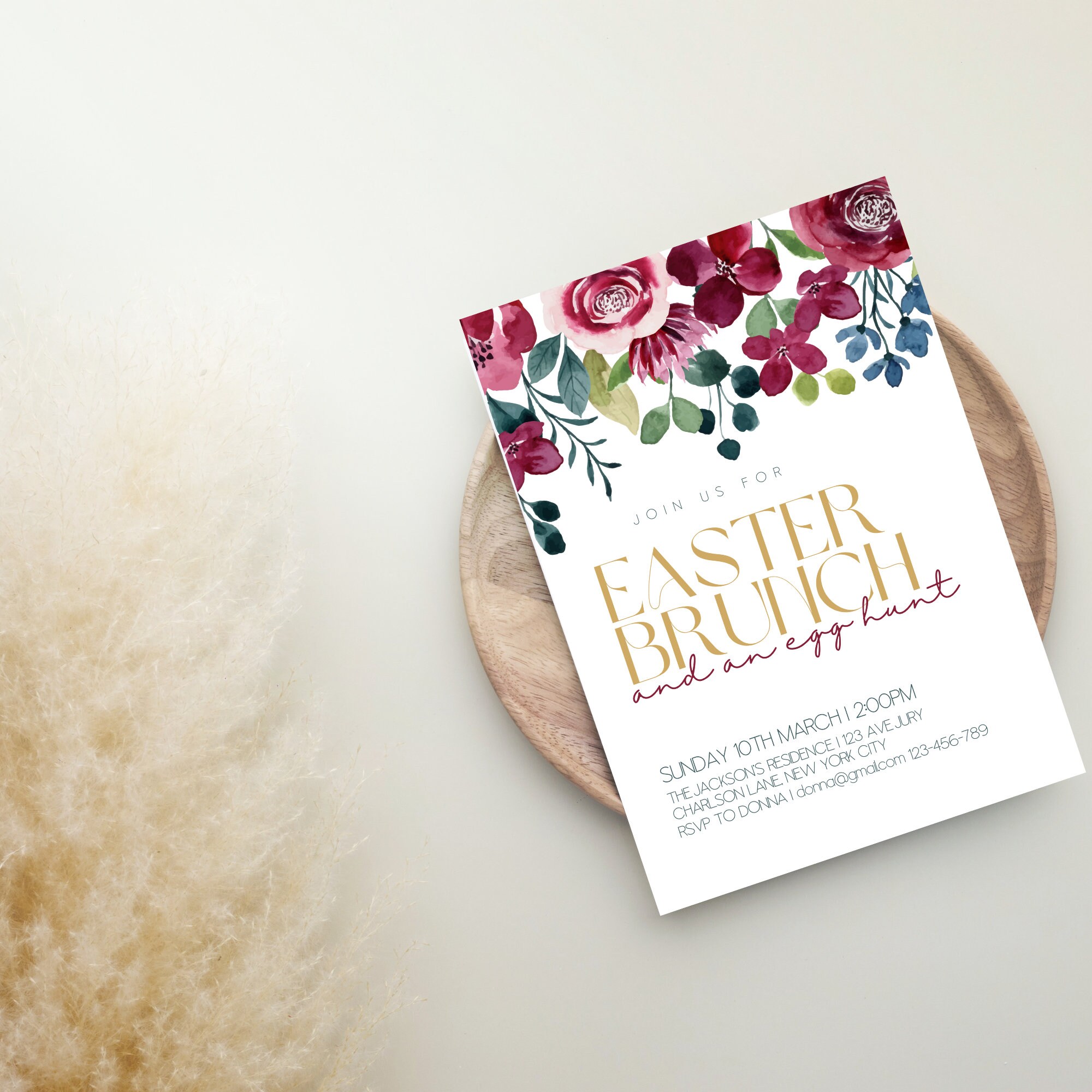 Easter Brunch Invitation Template Easter Holiday Brunch and Egg Hunt ...