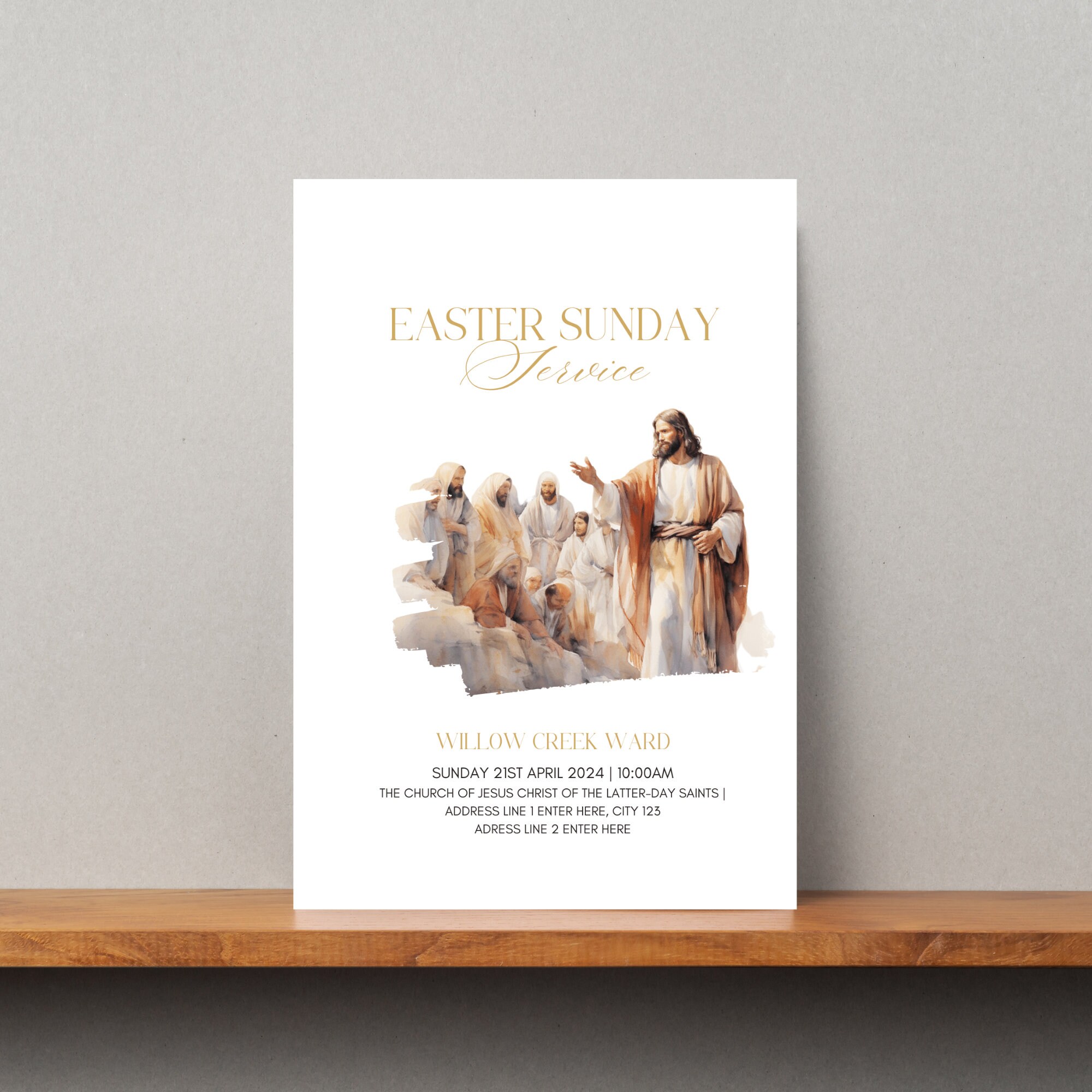 LDS Easter Service Program Editable Template - Minimal Editable ...