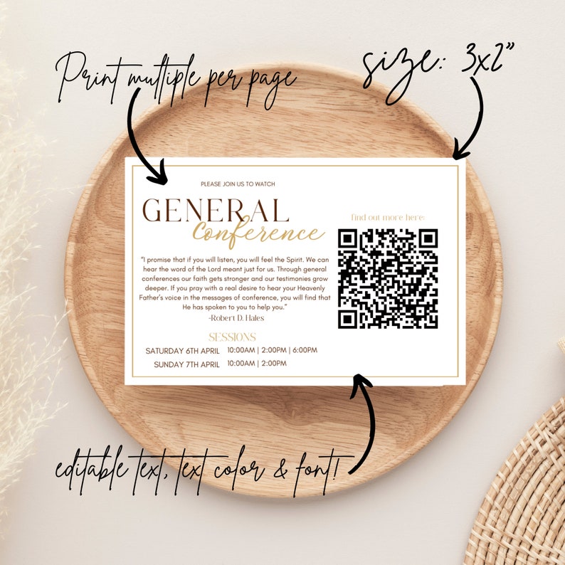 LDS General Conference Invitation Template Church Handout Instant ...