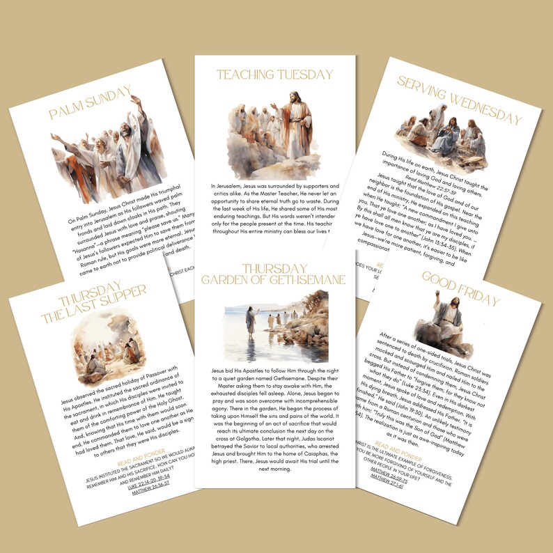 LDS Easter Holy Week Story/study Guide Cards Printable Cards for Easter ...