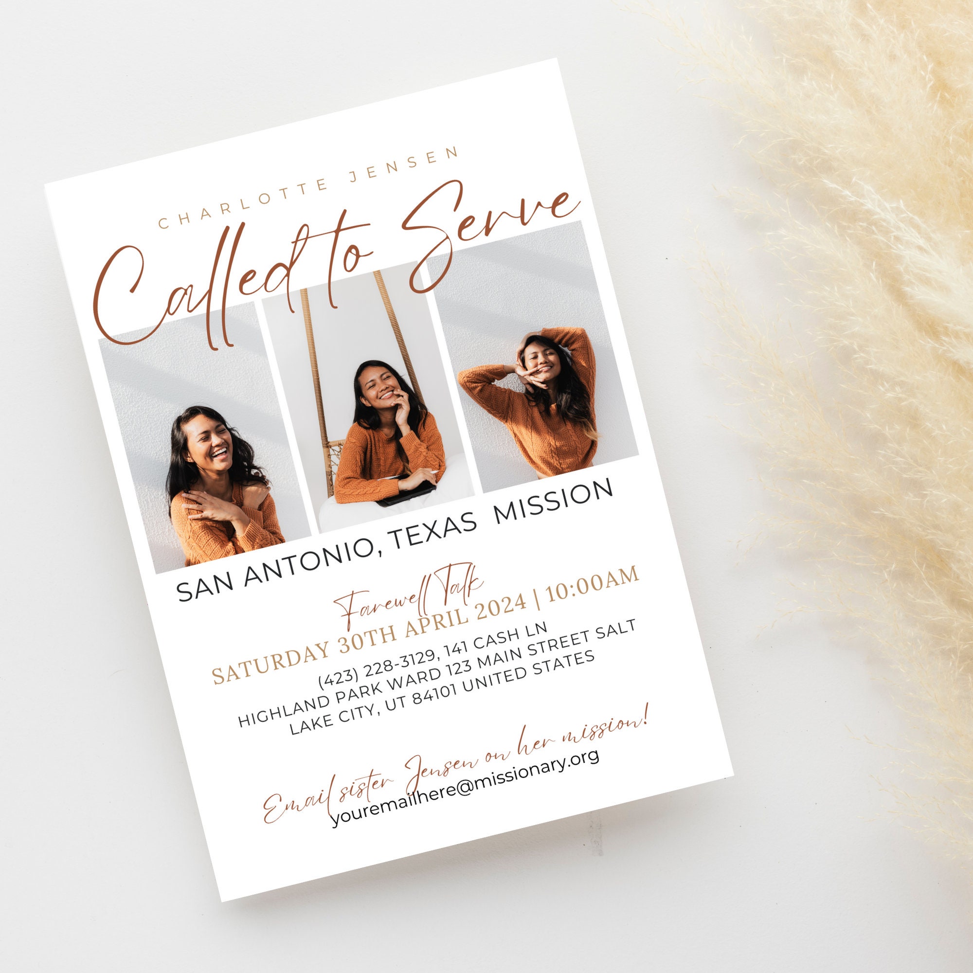 LDS Mission Farewell Invitation Called to Serve Announcement Invite ...