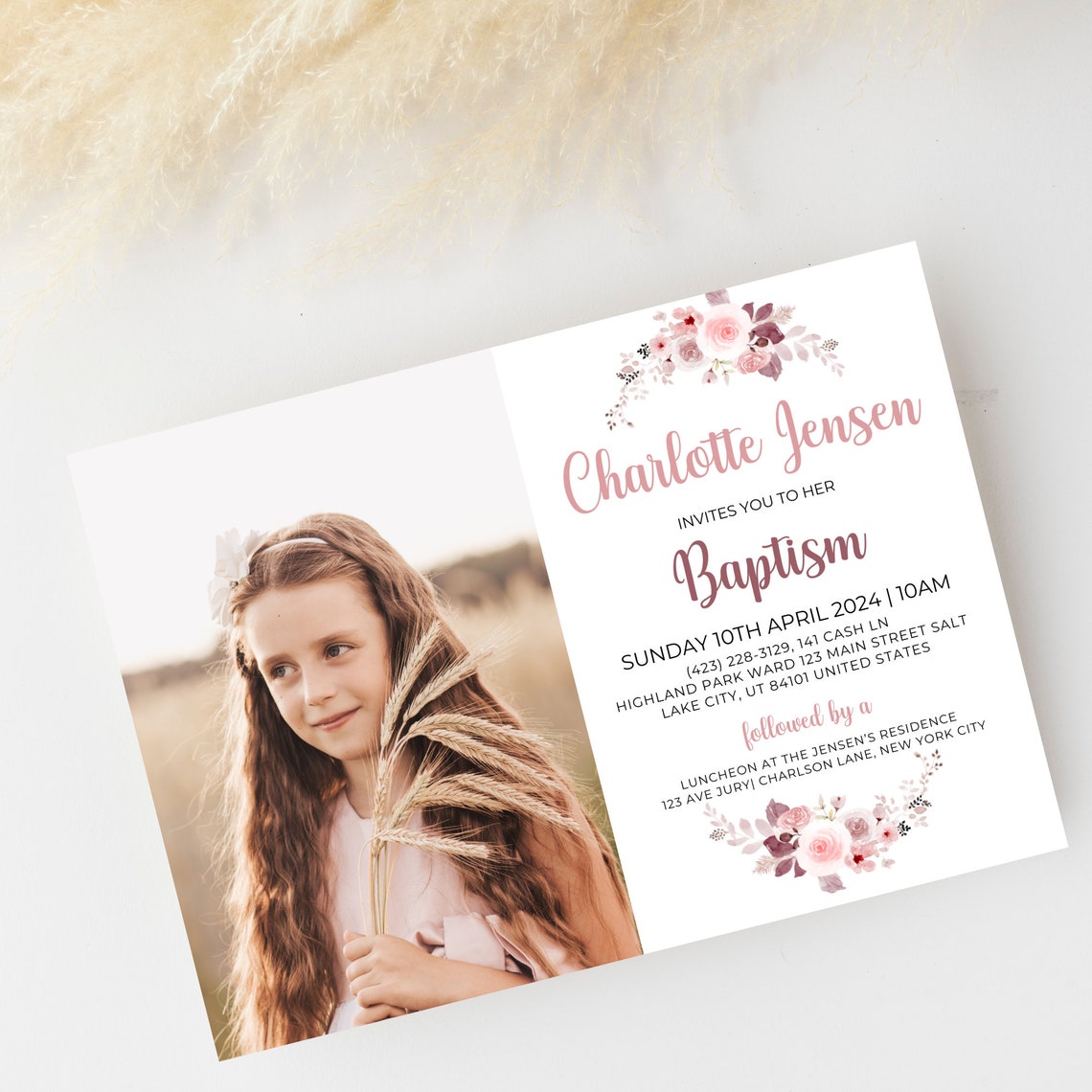 LDS Baptism Invitation Editable Template Lds Baptism Invite, Baptism ...