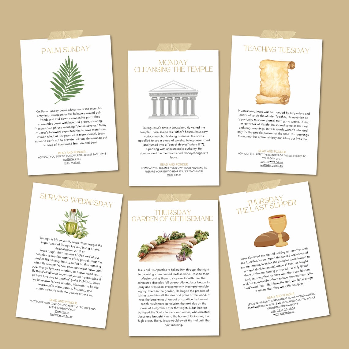 LDS Easter Holy Week Story/study Guide Cards Printable Cards for Easter ...