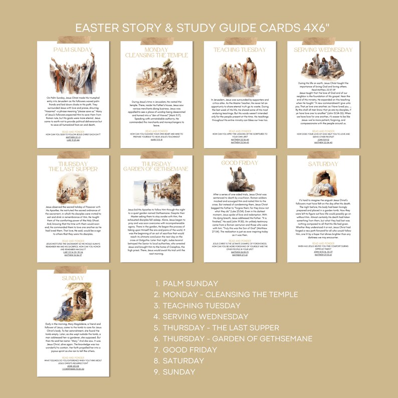LDS Easter Holy Week Story/study Guide Cards Printable Cards for Easter ...