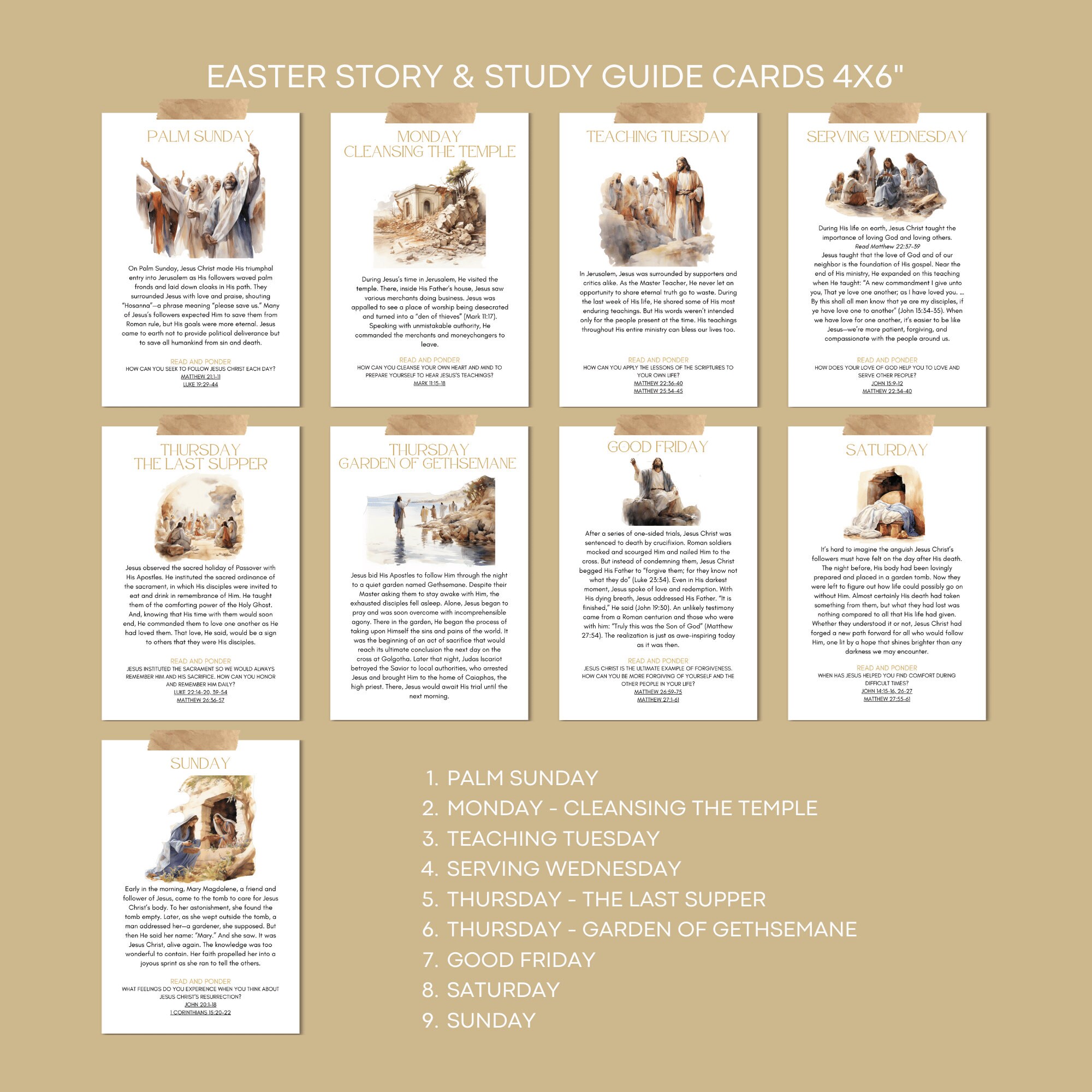 LDS Easter Holy Week Story/study Guide Cards Printable Cards for Easter ...