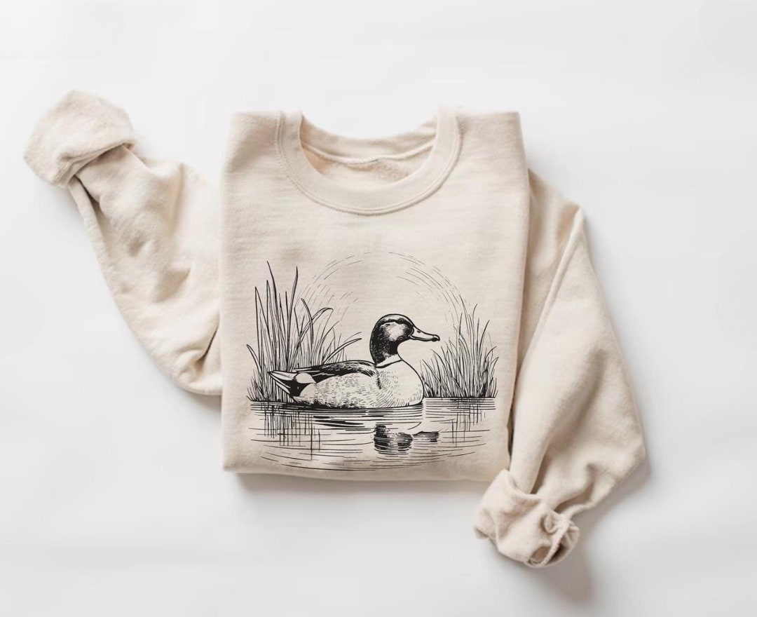Mallard Duck Pond Scene Sweater, Bird Sweatshirt, Waterfowl Wildlife ...