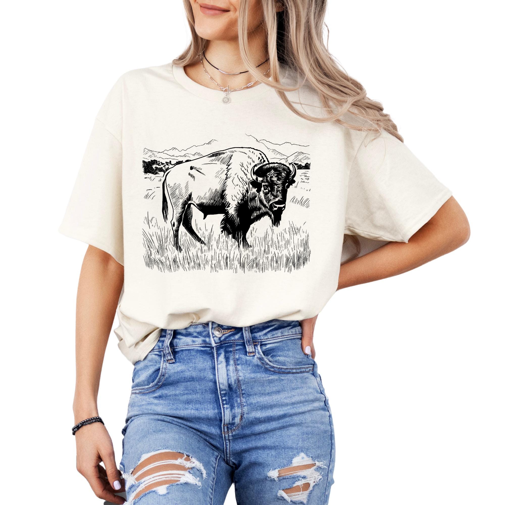 Roaming Bison Wilderness Scene SVG Bundle, Bull Buffalo PNG File, Bison ...