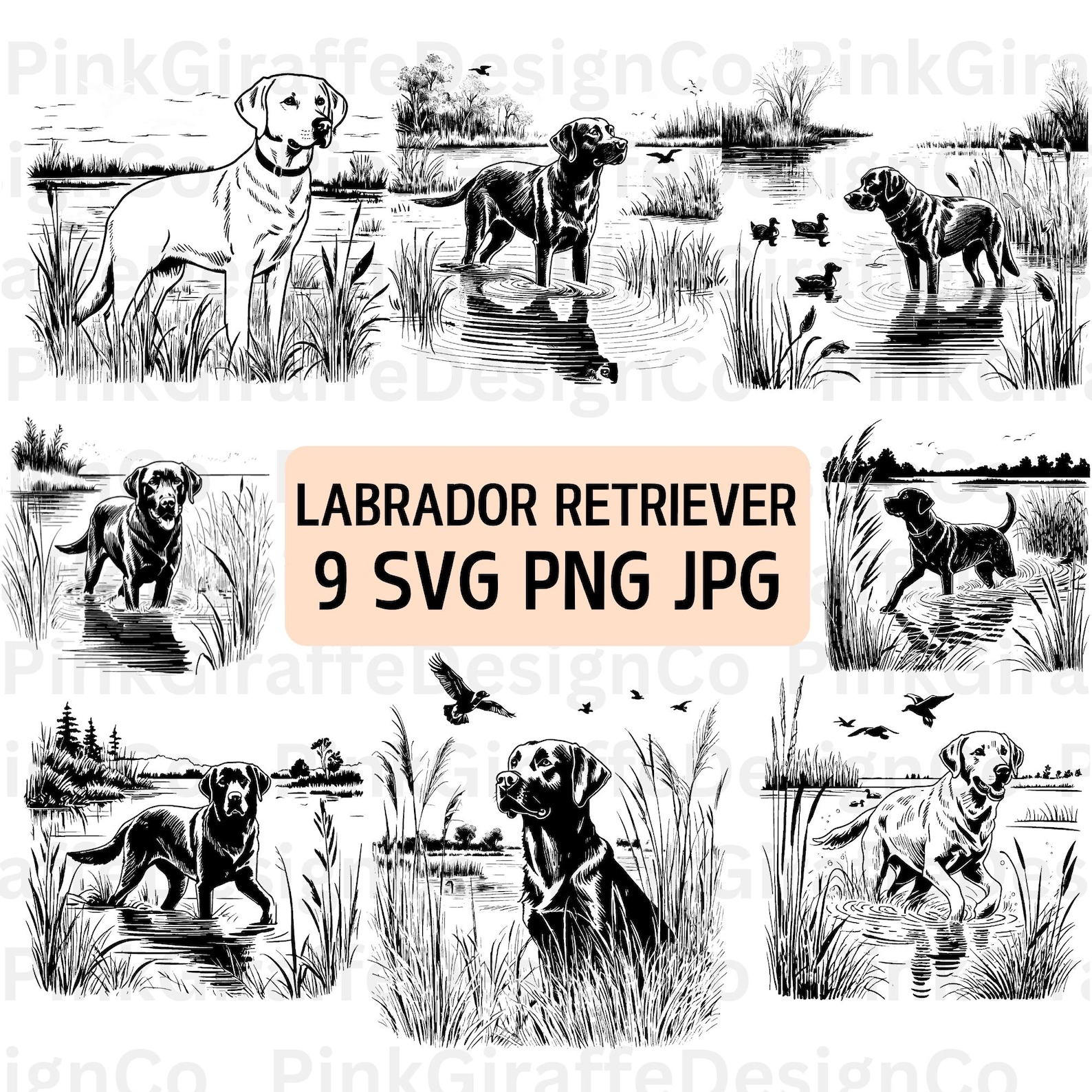 Labrador Retriever Duck Hunting SVG File, Mallard Hunting Dog PNG ...