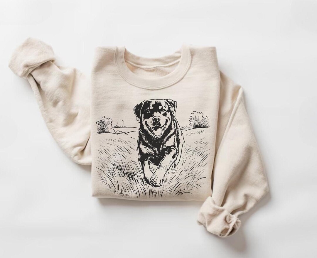 Retro Rottweiler Sweatshirt, Vintage Style Dog Sweater, Dog Lover Gift ...