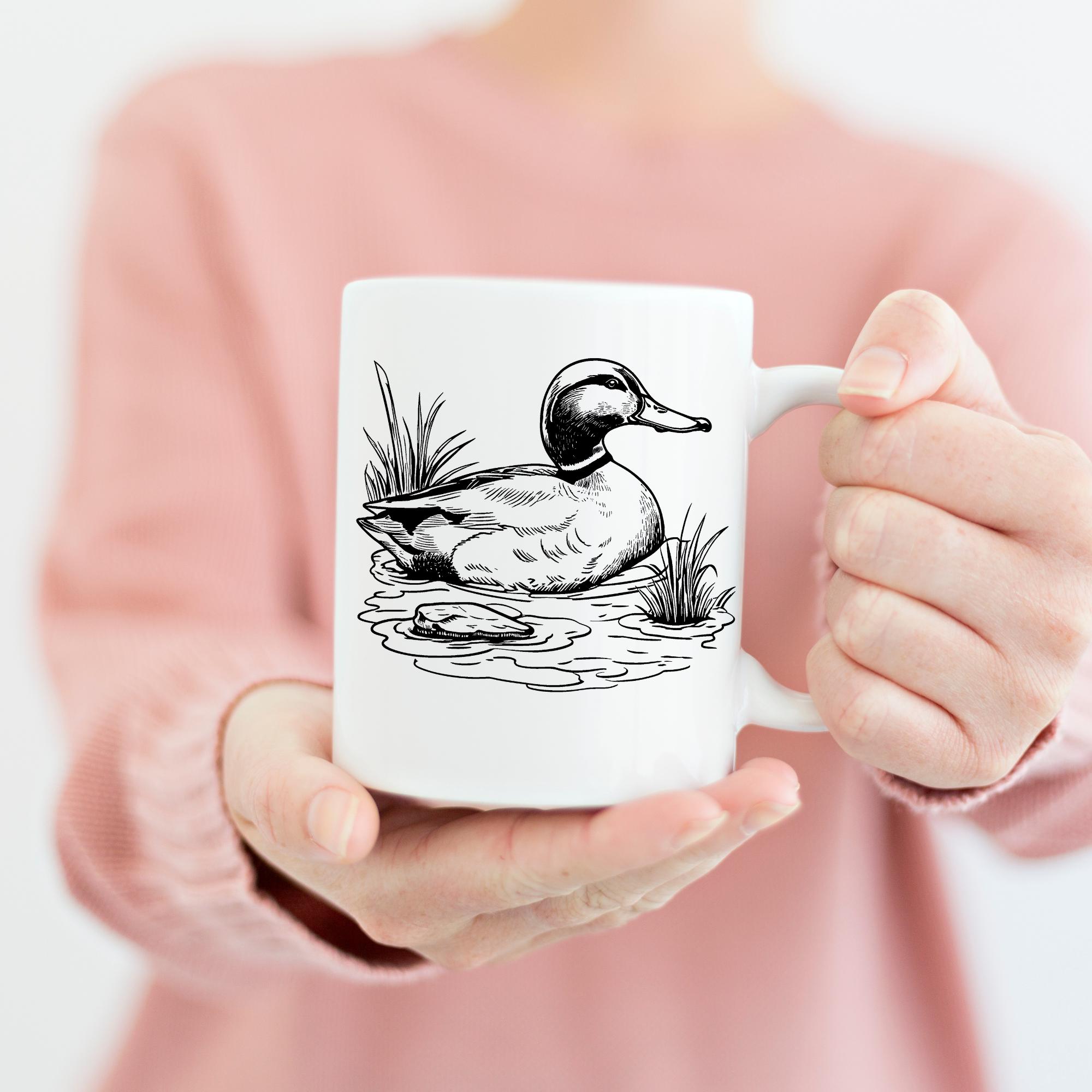 Mallard in the Wilderness Marsh Scene SVG Bundle, Detailed Bird Duck ...