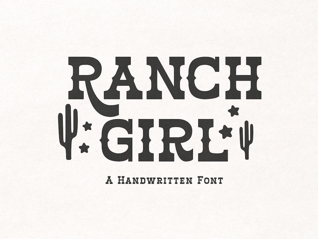 Ranch Girl Font, Western Font, Country Font, Cowgirl Font, Retro Font ...